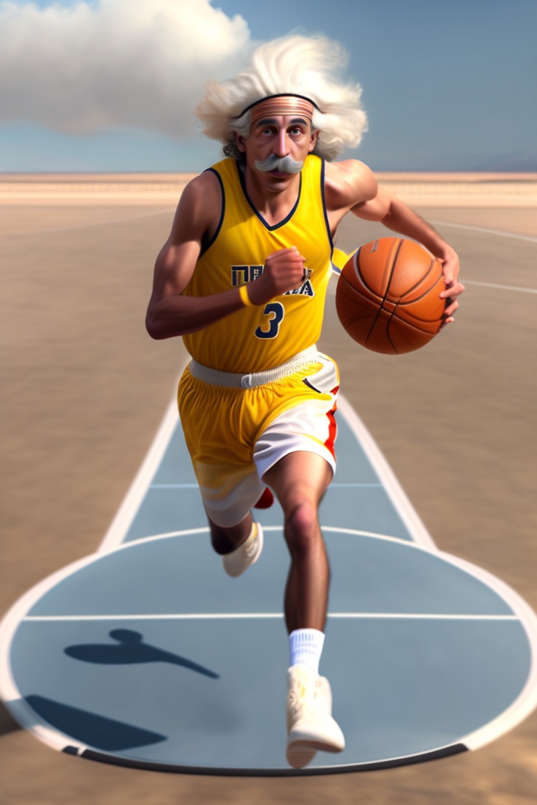 Lexica - Albert einstein playing basketball in school with Nicola Tesla ...