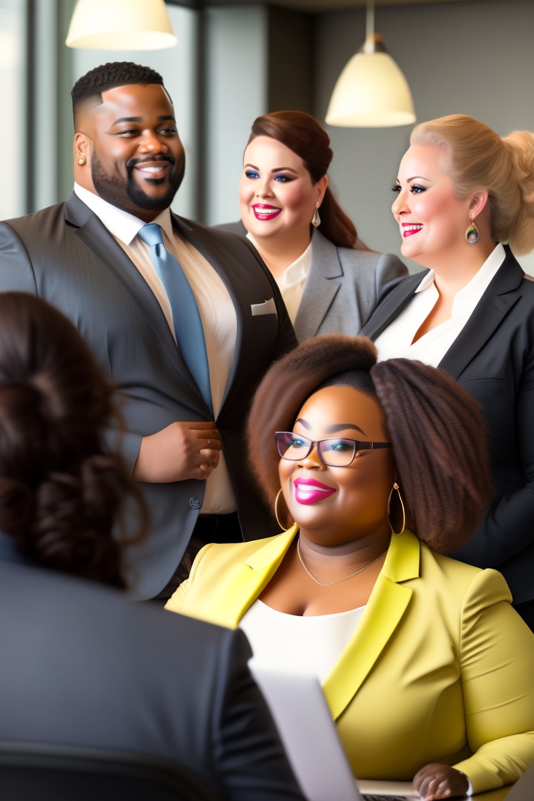 Lexica - An inclusive corporate office scene featuring diverse plus ...