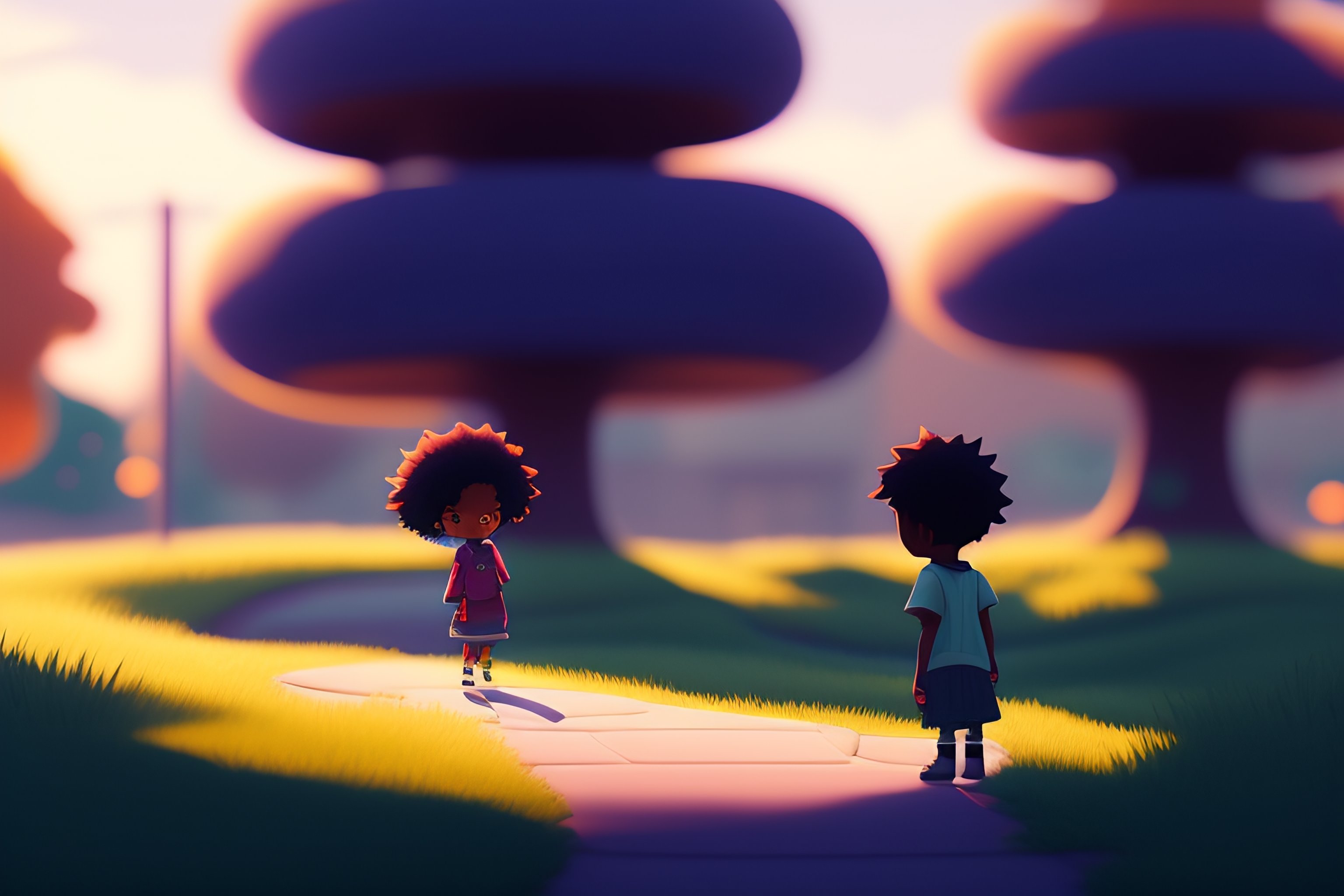 Lexica - Black children playing outside, very detailed , cory loftis ...