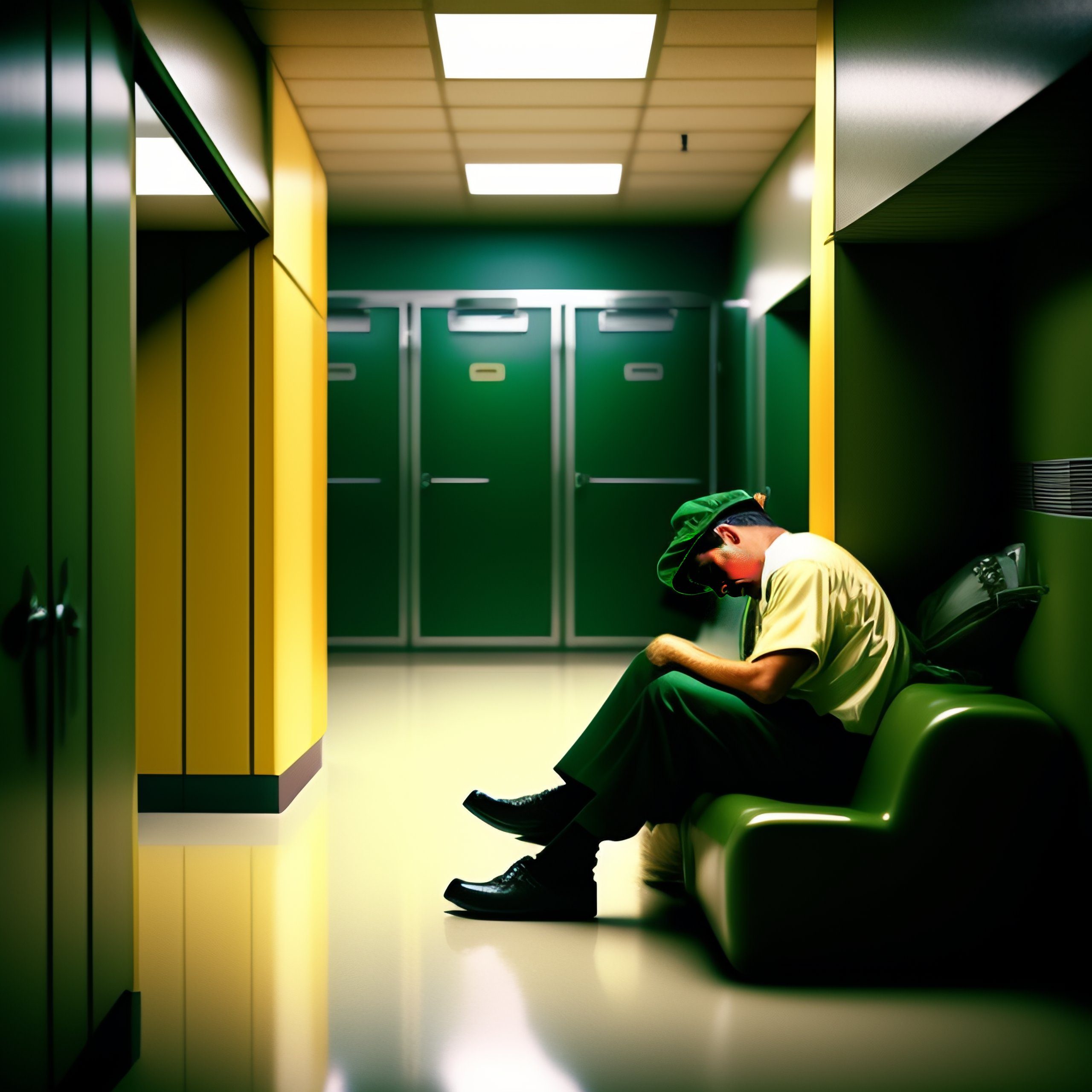 Lexica Sleeping Janitor In Janitor Closet 1970 Era Office, 60% OFF