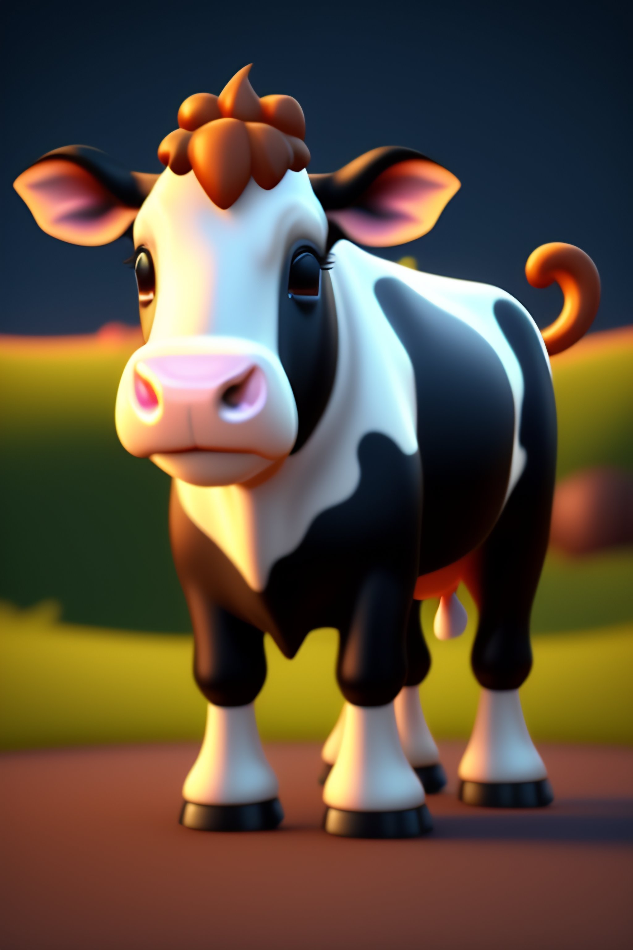 Lexica - Happy cute cow cartoon character in old Disney style in 2d ...