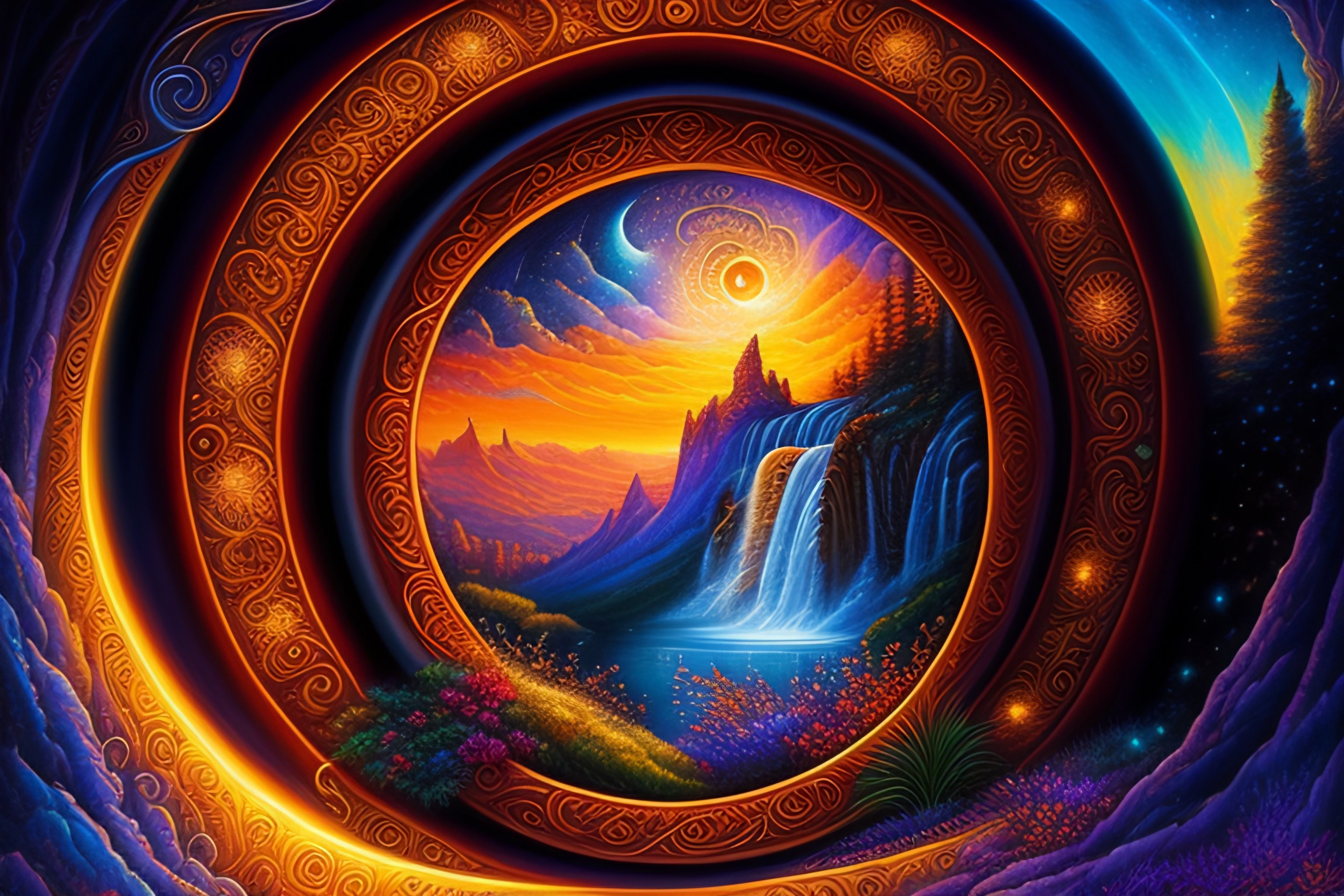 Lexica - Keyhole, ultima moongate, wonderland portal, mixed media ...