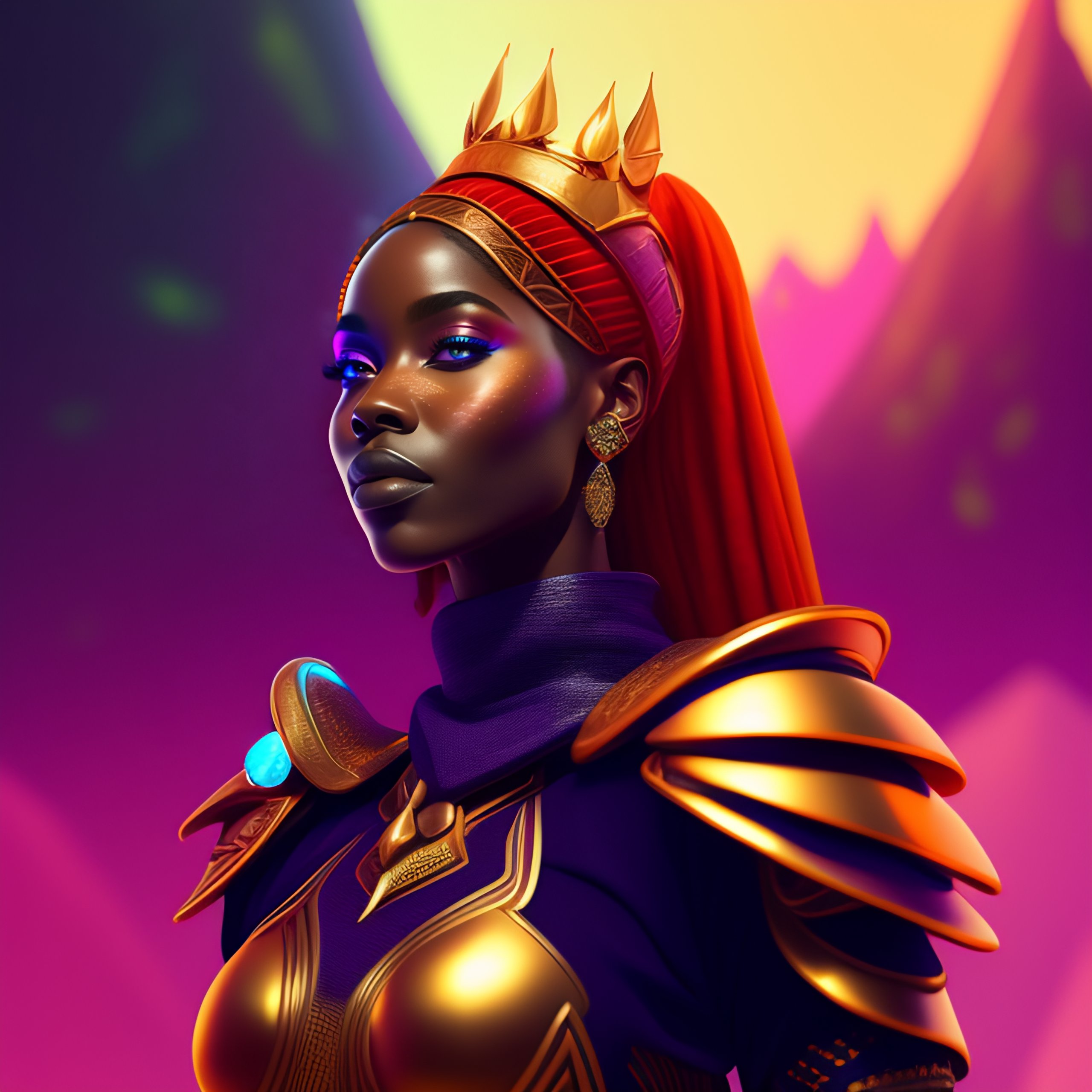 Lexica - Suit of wakanda smoking queen armor king tribal afrika color ...
