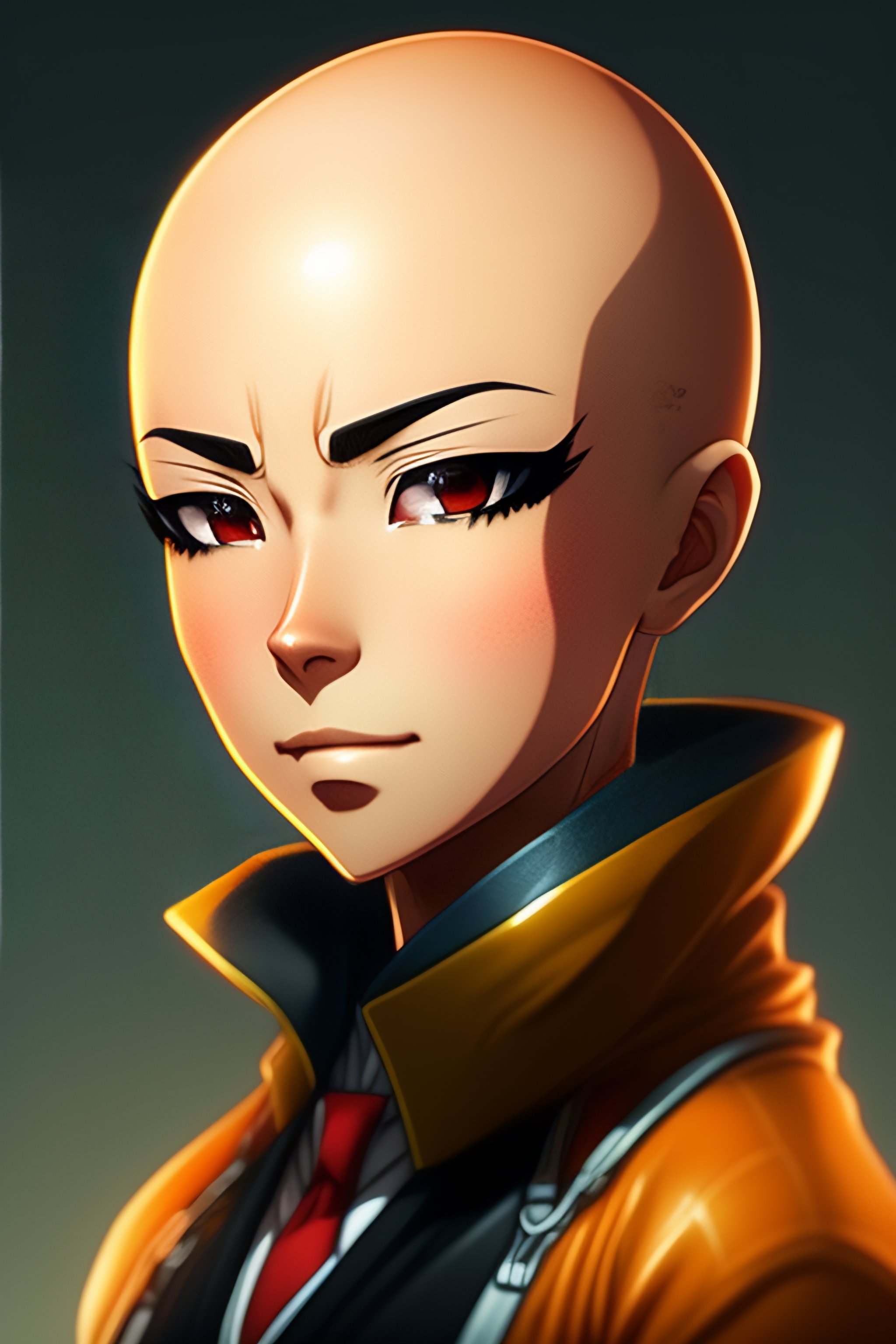 Lexica - Bald anime character, no expression, no emotion, no background ...