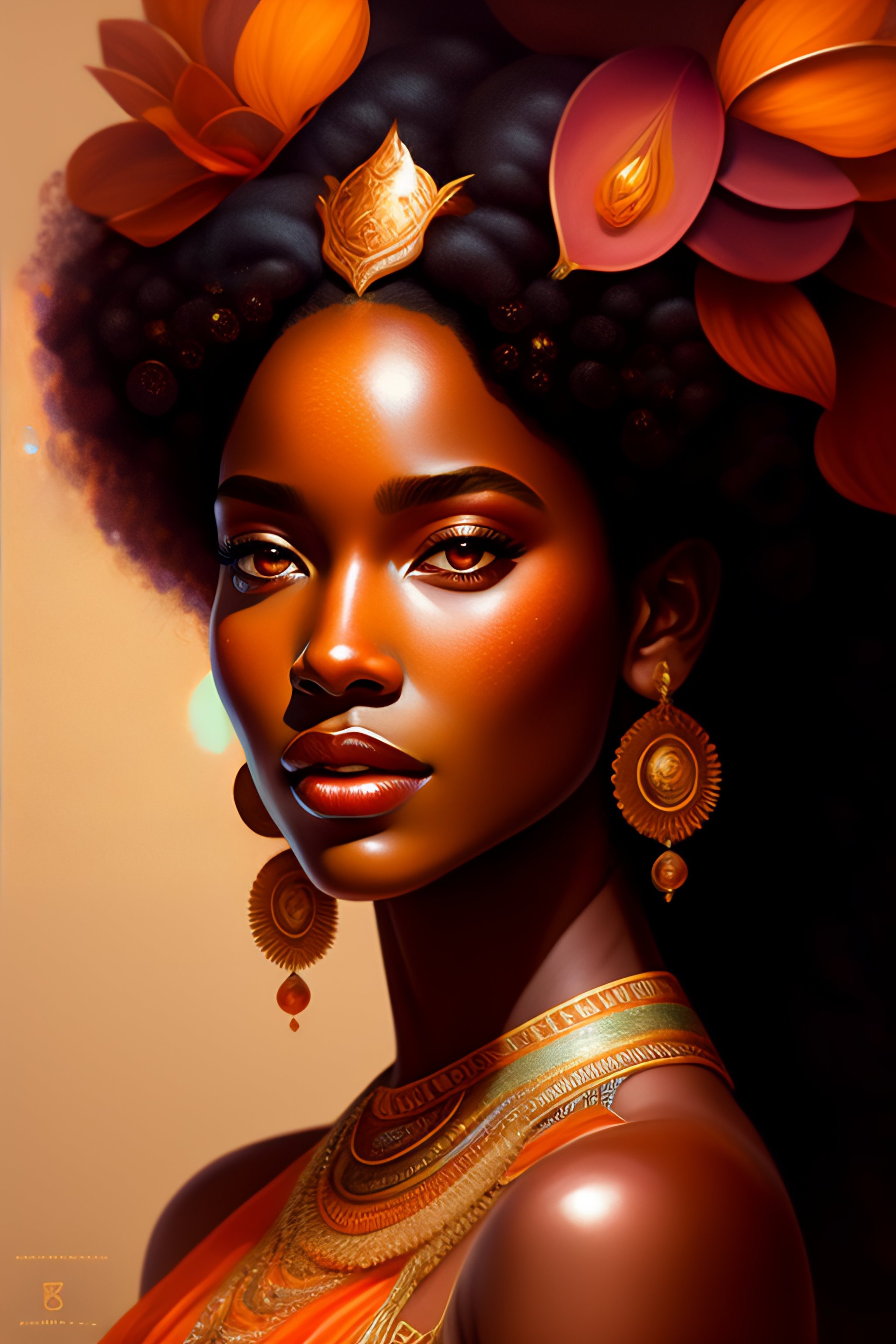 Lexica - Image of goddess Beauty portrait of woman with afro, d & d ...