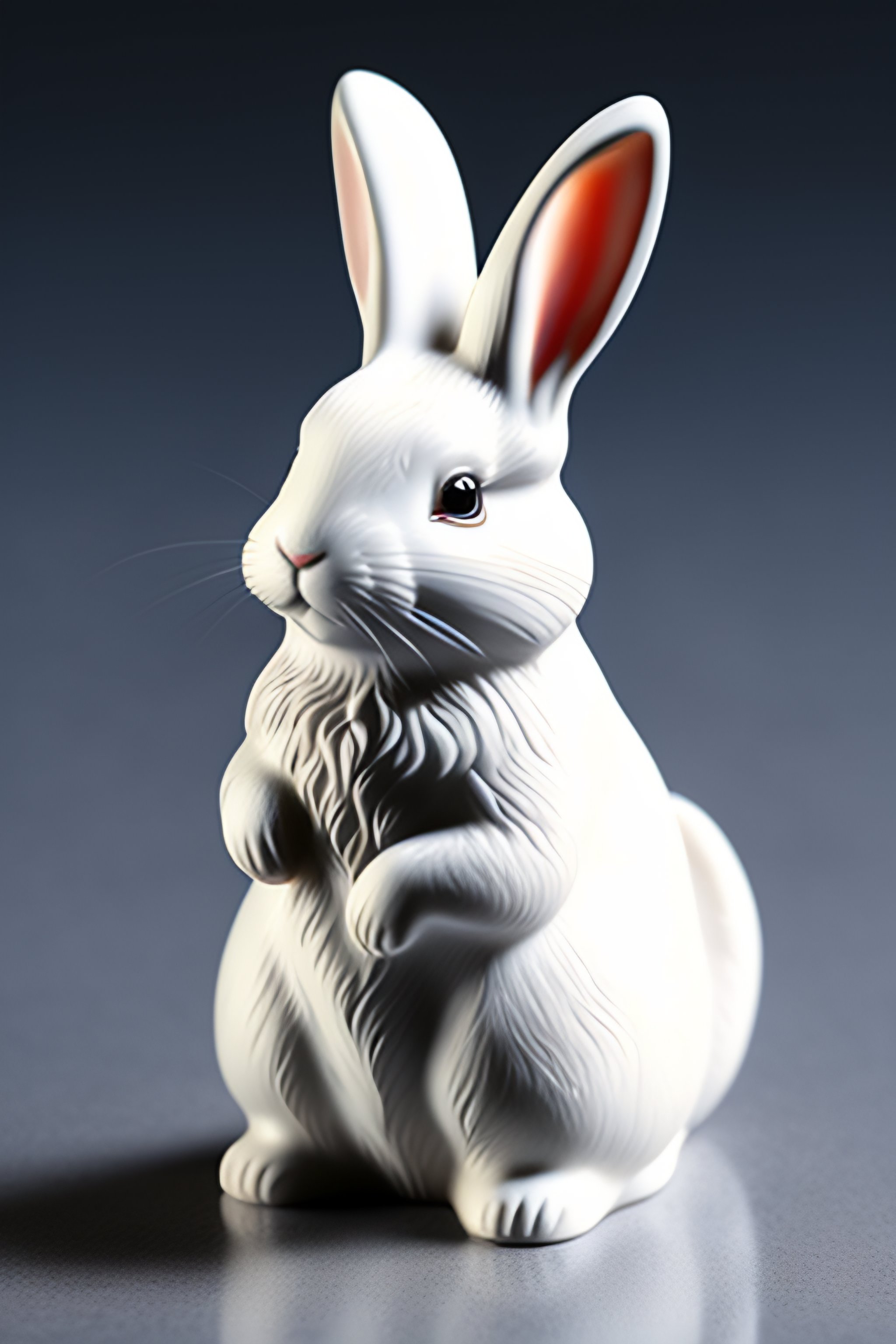Lexica - Porcelain statue of a cute rabbit. Fine intricate details