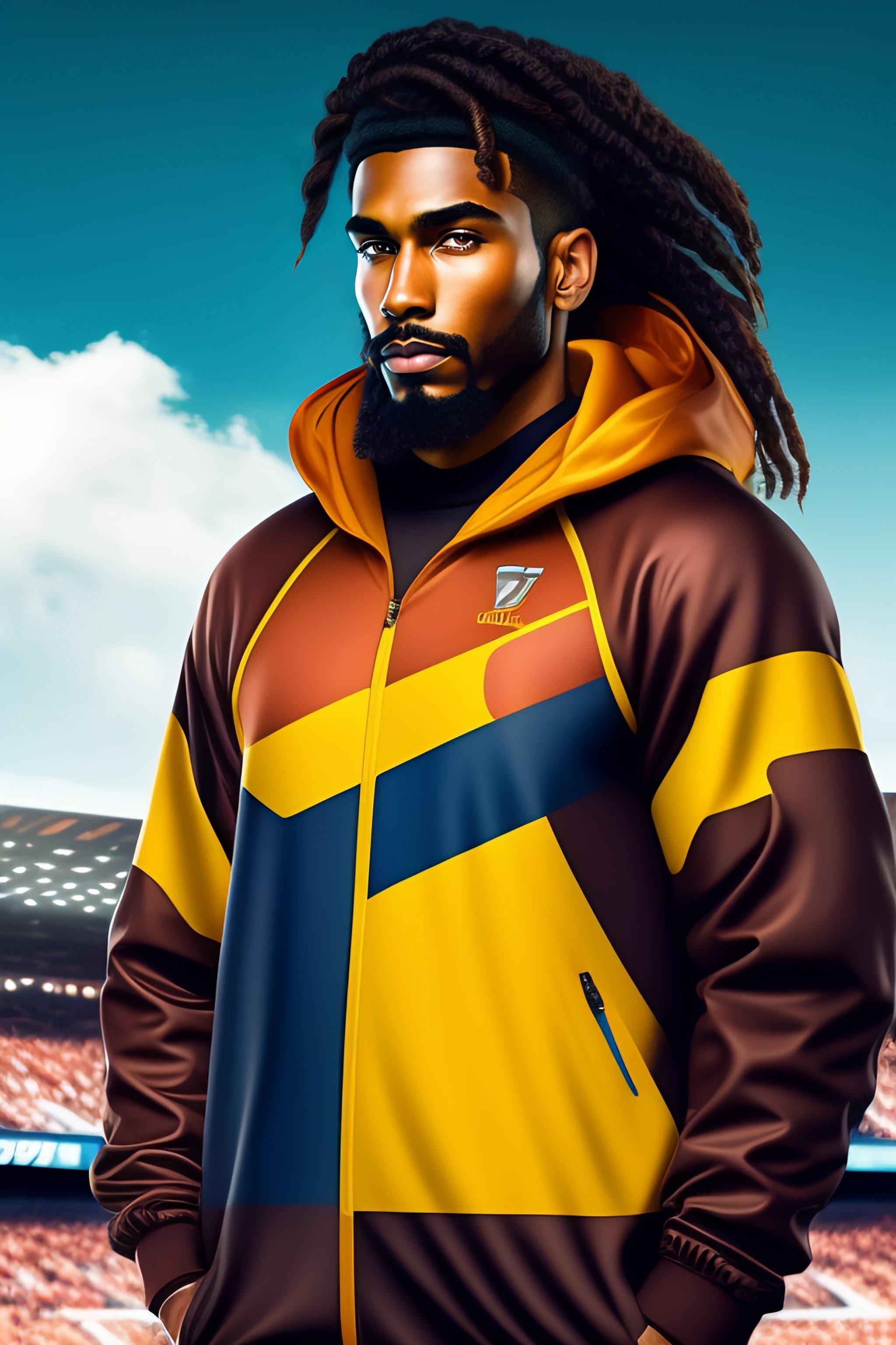 Lexica - Male brown Pokemon trainer with hair twists and a beard in ...