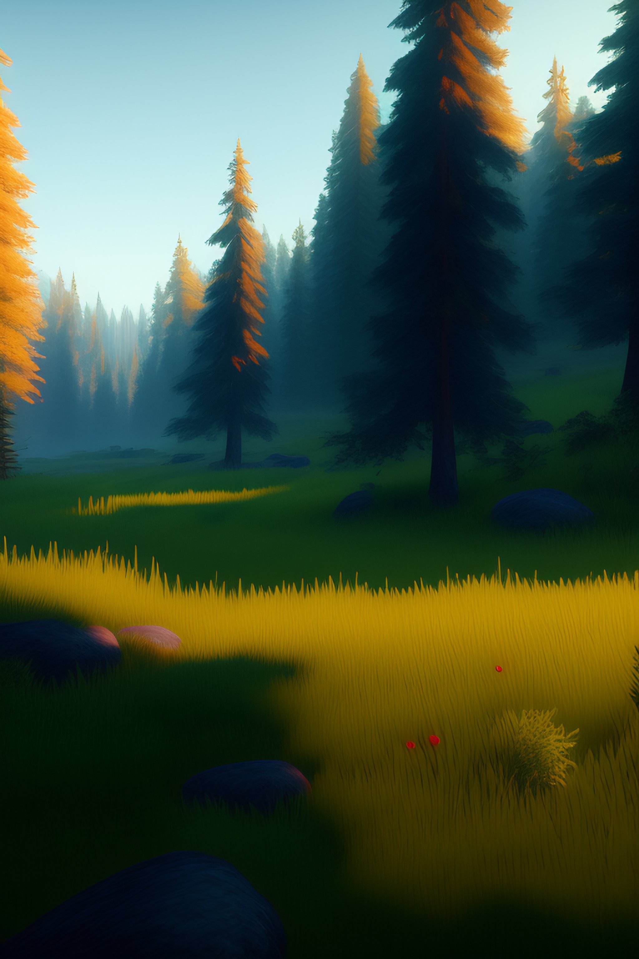 Lexica - Pain forest, Green grass, Shishkin style, 4k, oil painting ...