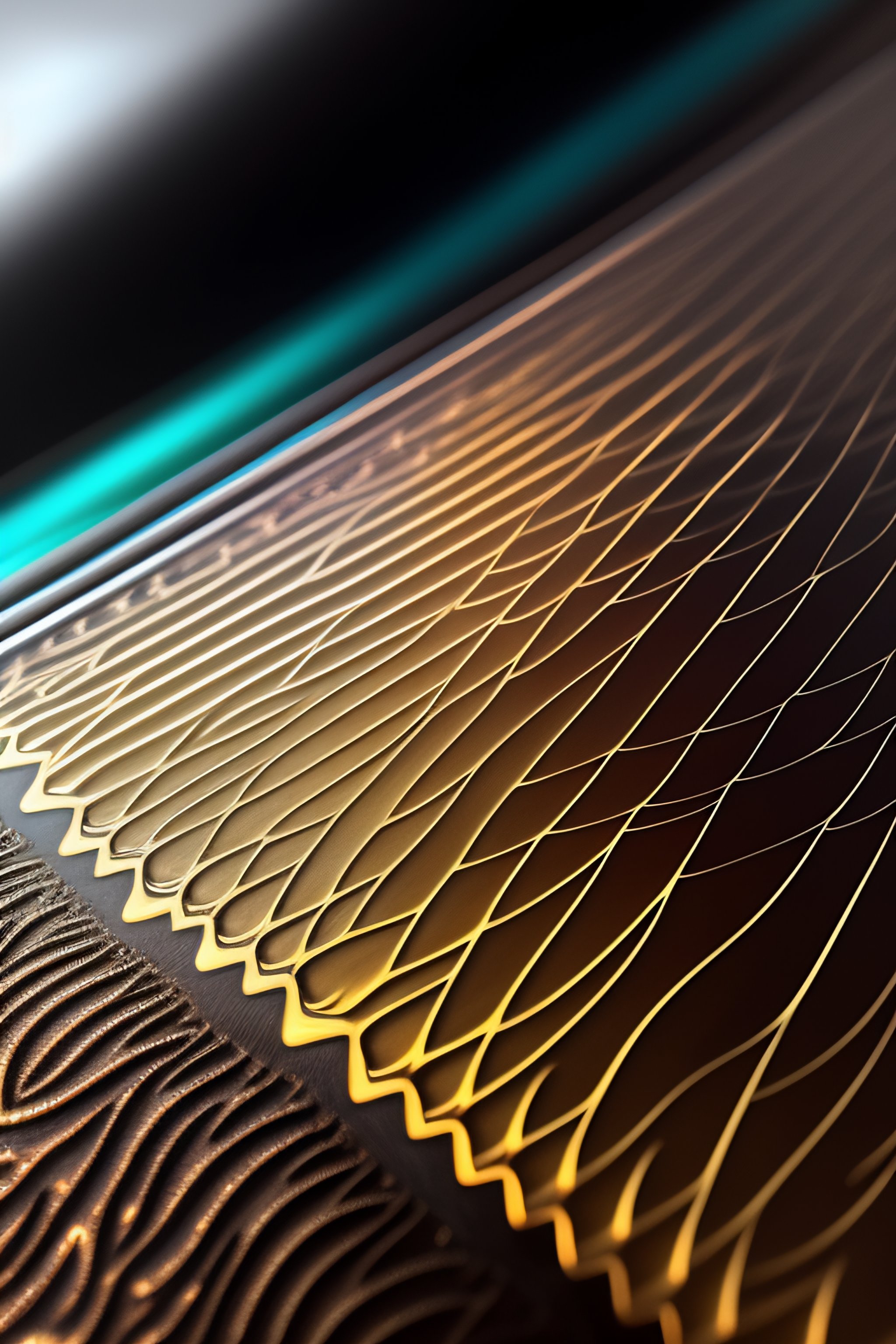 Lexica - Geometric patterns fractal engraved in oil slick metal