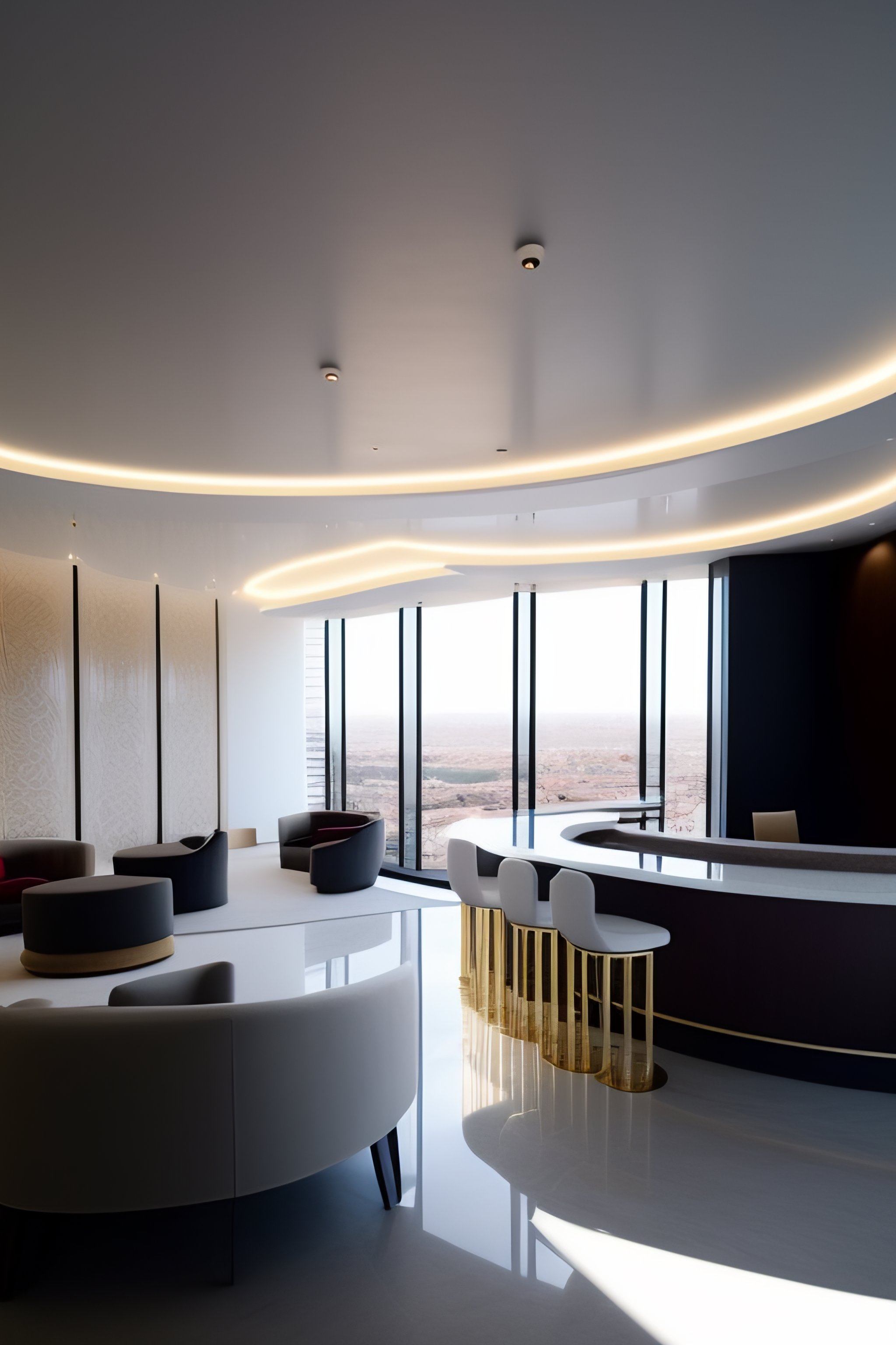 Lexica - Recepción circular orgánica de hotel torres blancas espacio ...