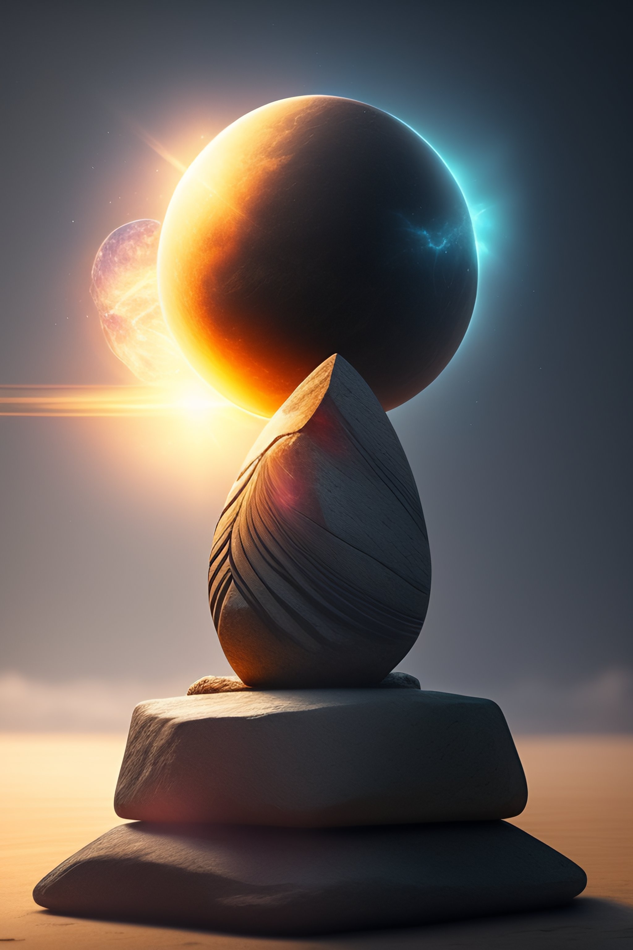 Lexica - A talon made of stone holding an orb of bright light