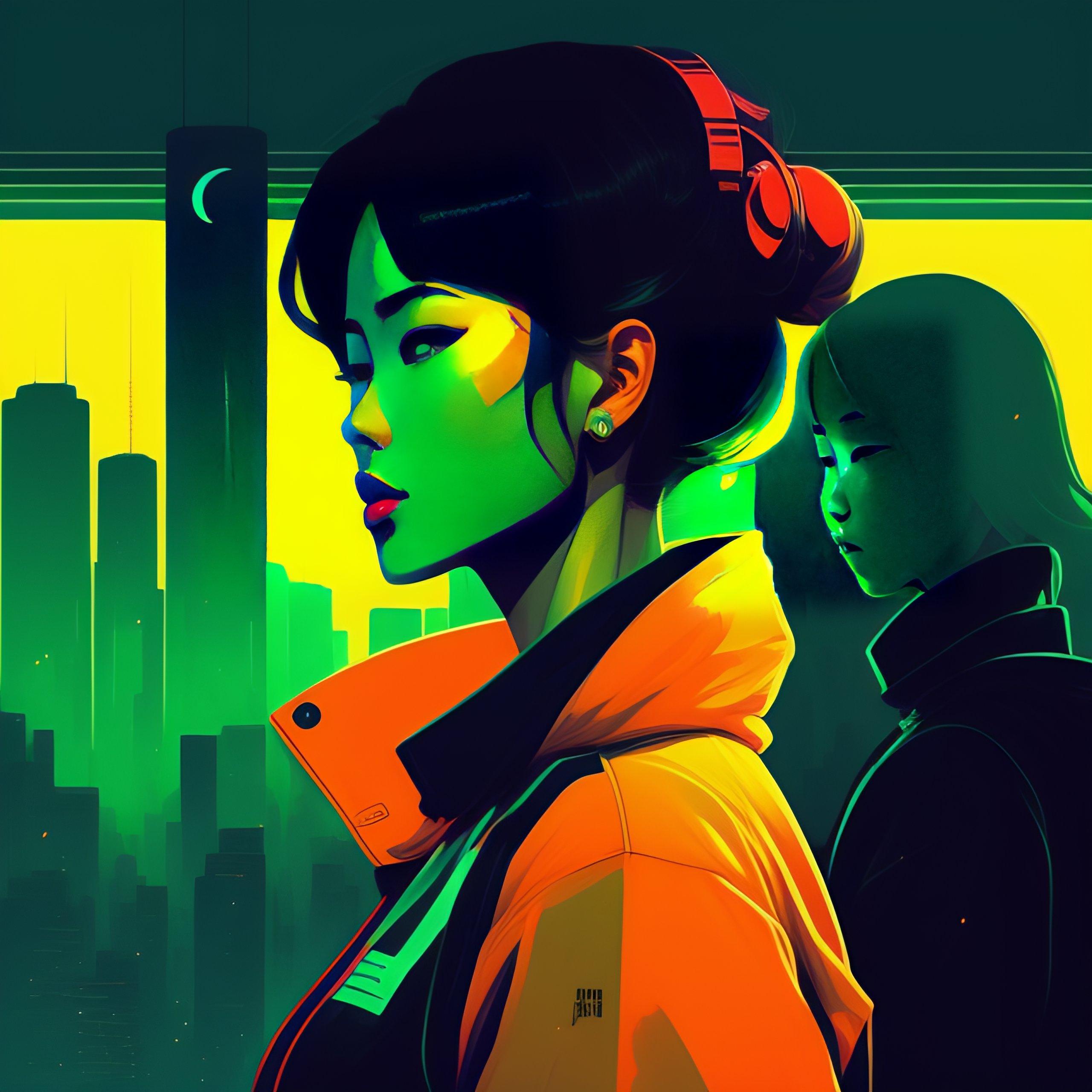 Lexica - A big group of women, style of laurie greasley, james gilleard ...