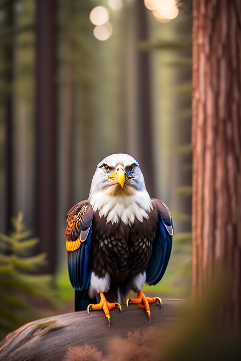 Lexica - Hyper realistic eagle left in the woods,weird,otherworldly ...