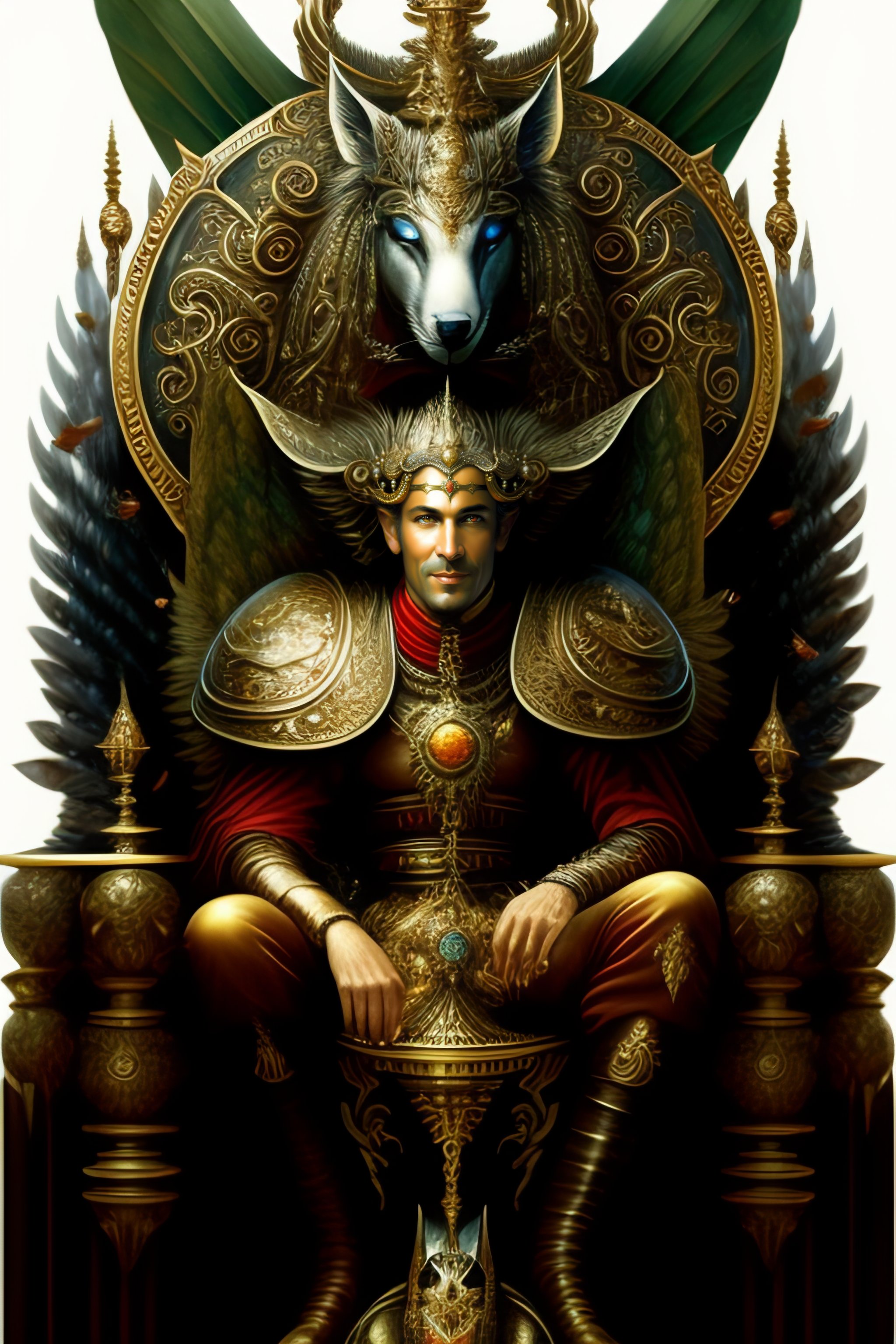 Lexica - An old funny smiling jester with birds around him, sitting on ...