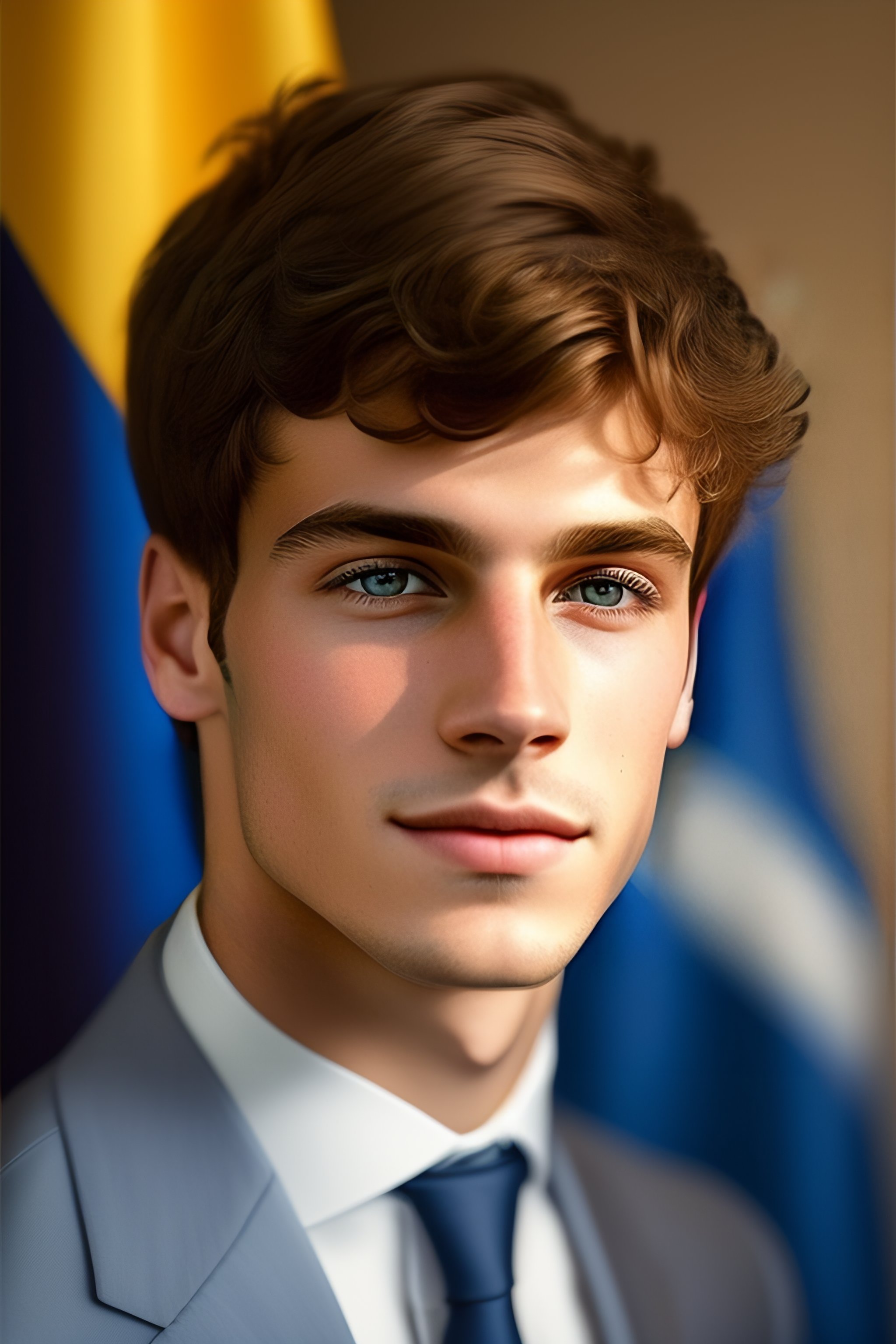 Lexica - Un portrait d'un jeune homme brun au yeux bleu, venant de ...