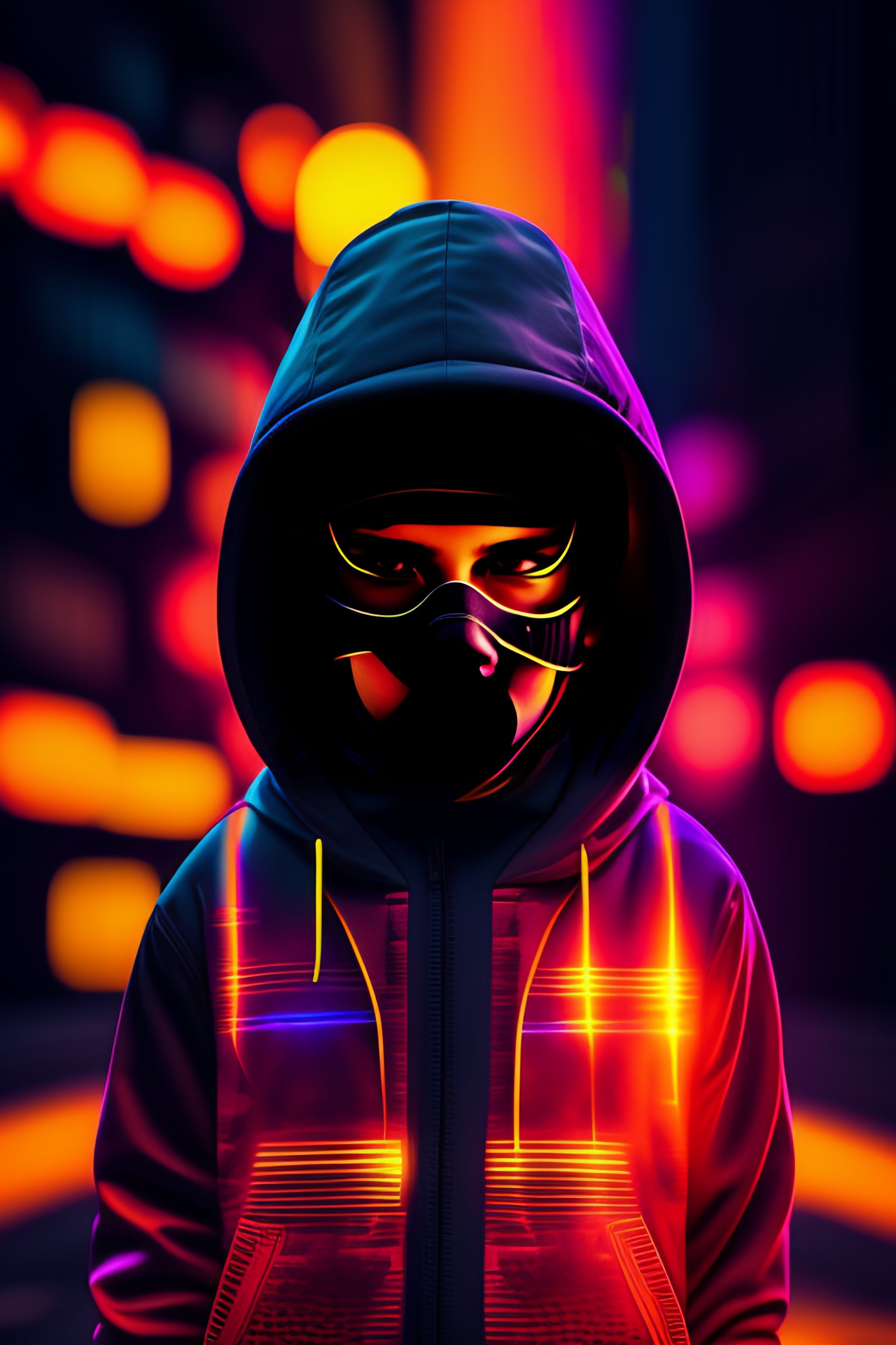 Lexica - Boy wearing black mask, DMT, hyper glow, anonymous, hacker ...