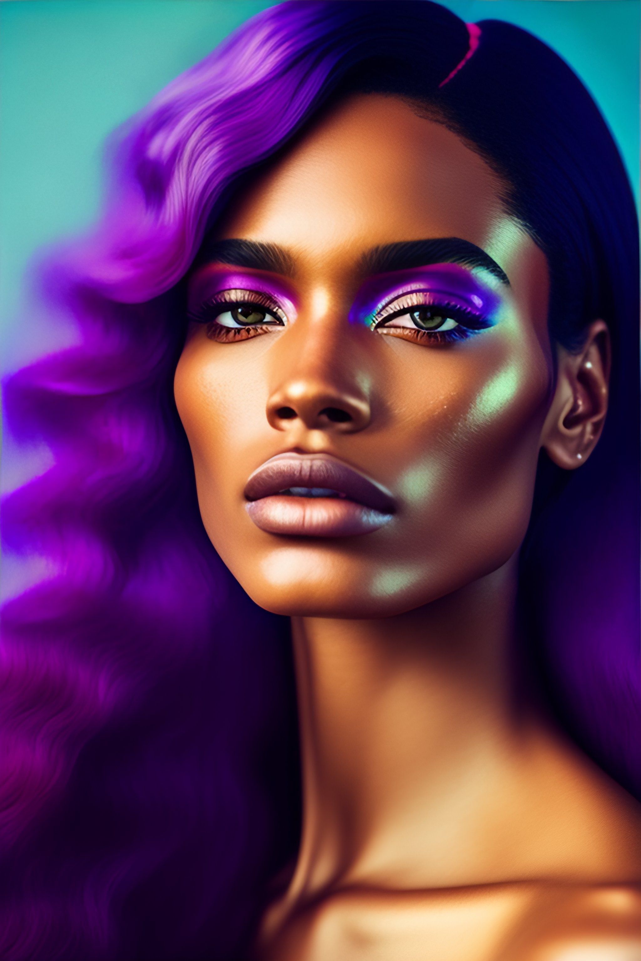 Lexica - A photo close-up of a beautiful long haired woman with light ...