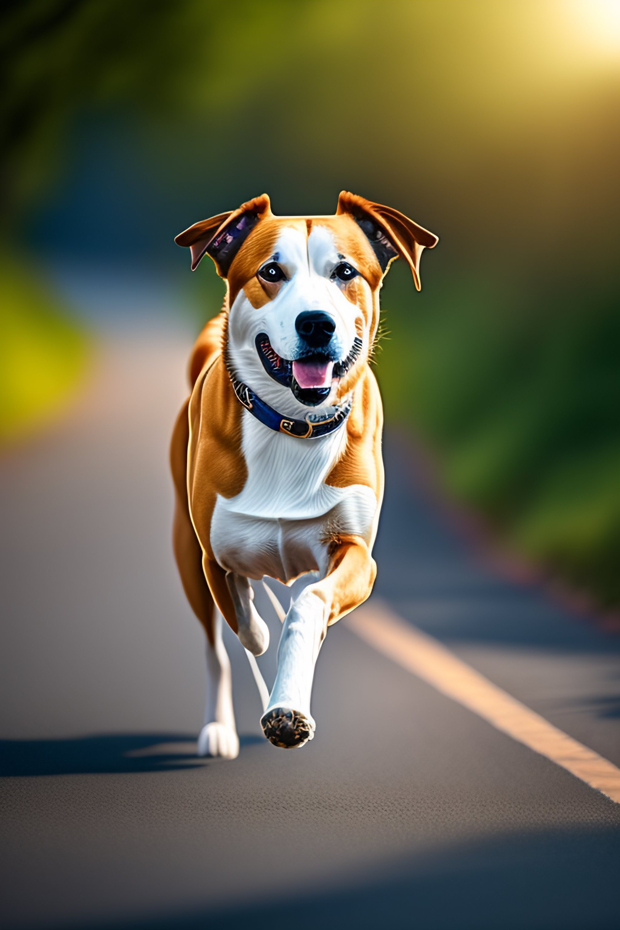 Lexica - My dog running towards a person