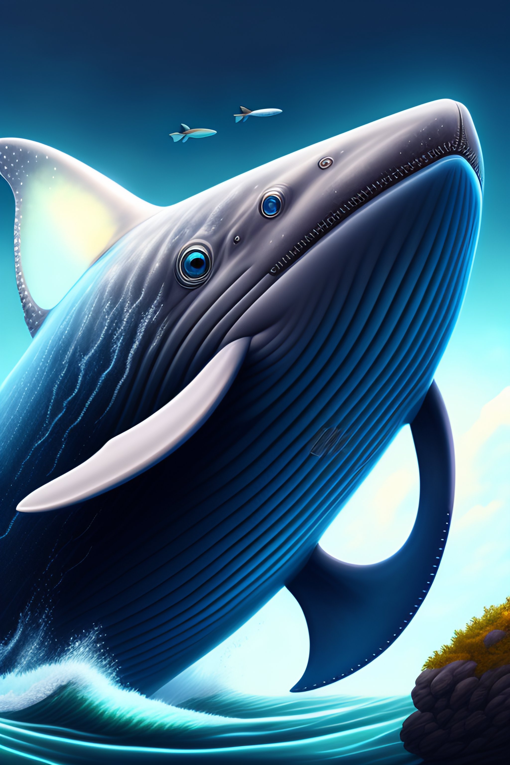 Lexica - Monster whale, digital art, digital painting, hyper sharp ...