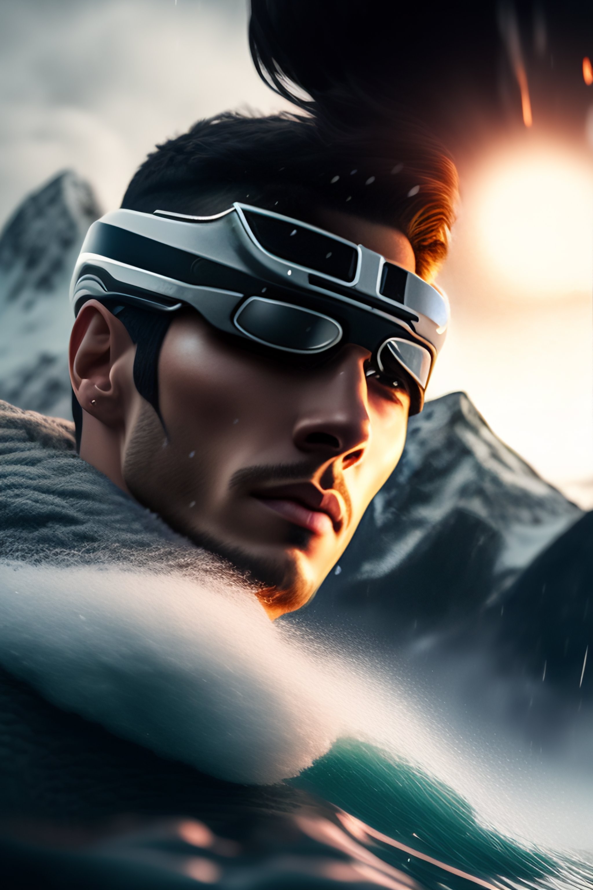 Lexica - Cyclops attacking humans in a rainy, mountainous scene. Photo ...