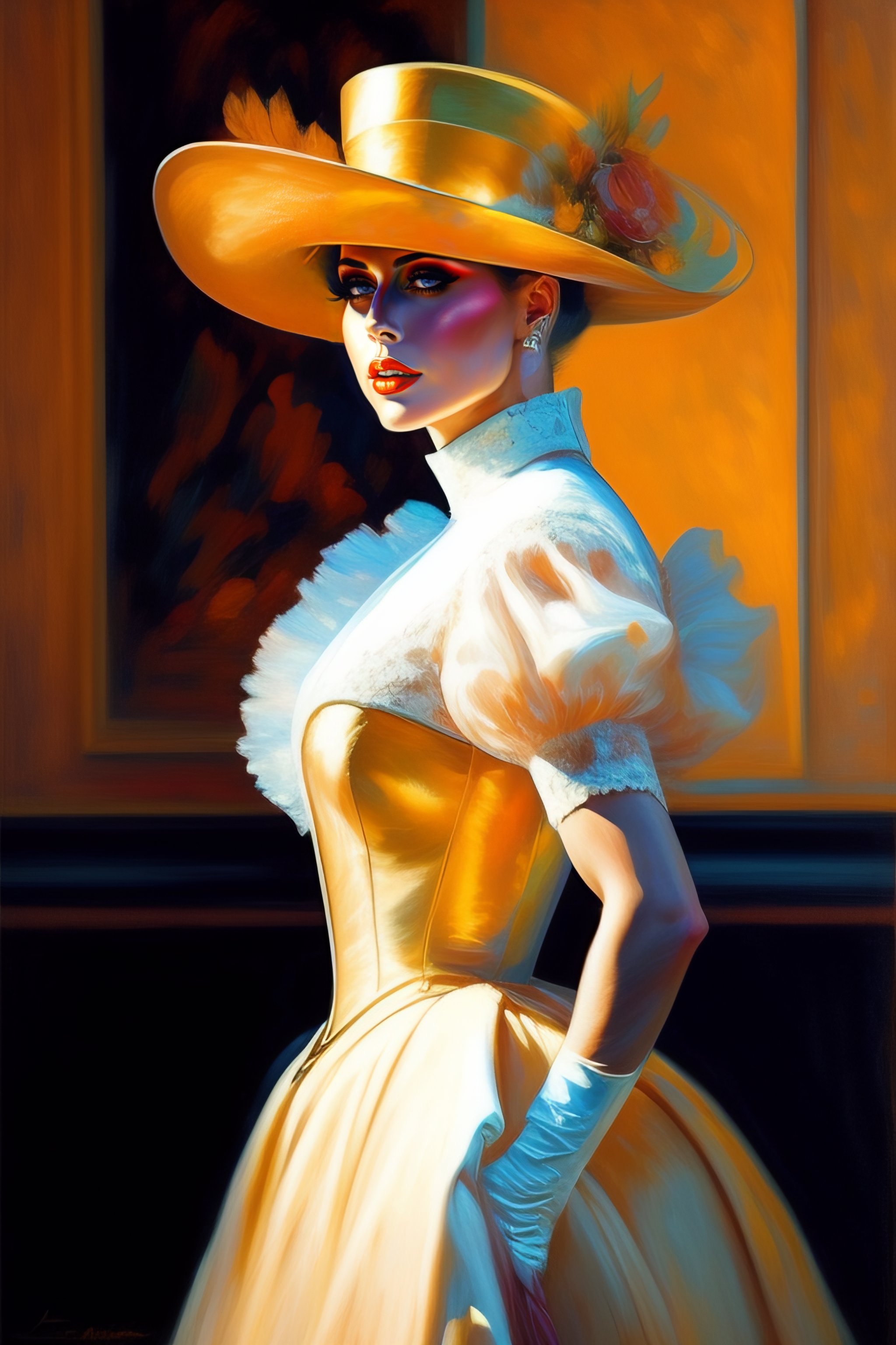 Lexica - Oil canvas of lady gaga in concert, intricate, elegant, in the ...