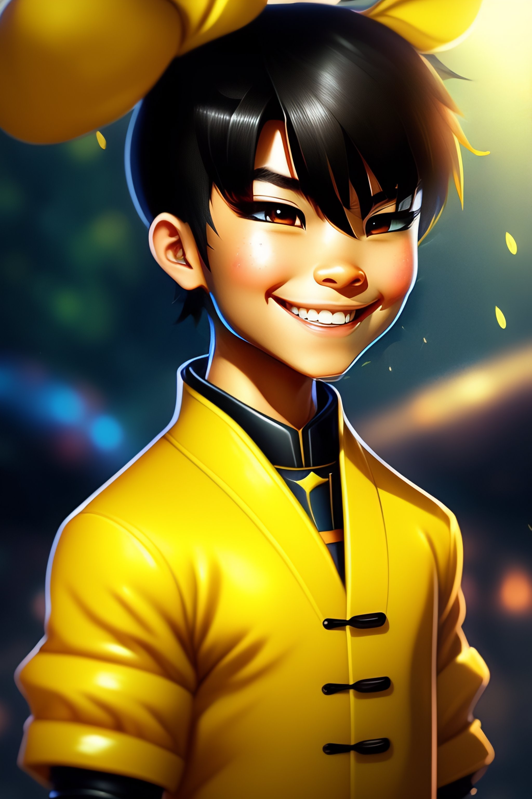 Lexica - Omi xiaolin showdown cute adorable yellow color supercute smile water boy