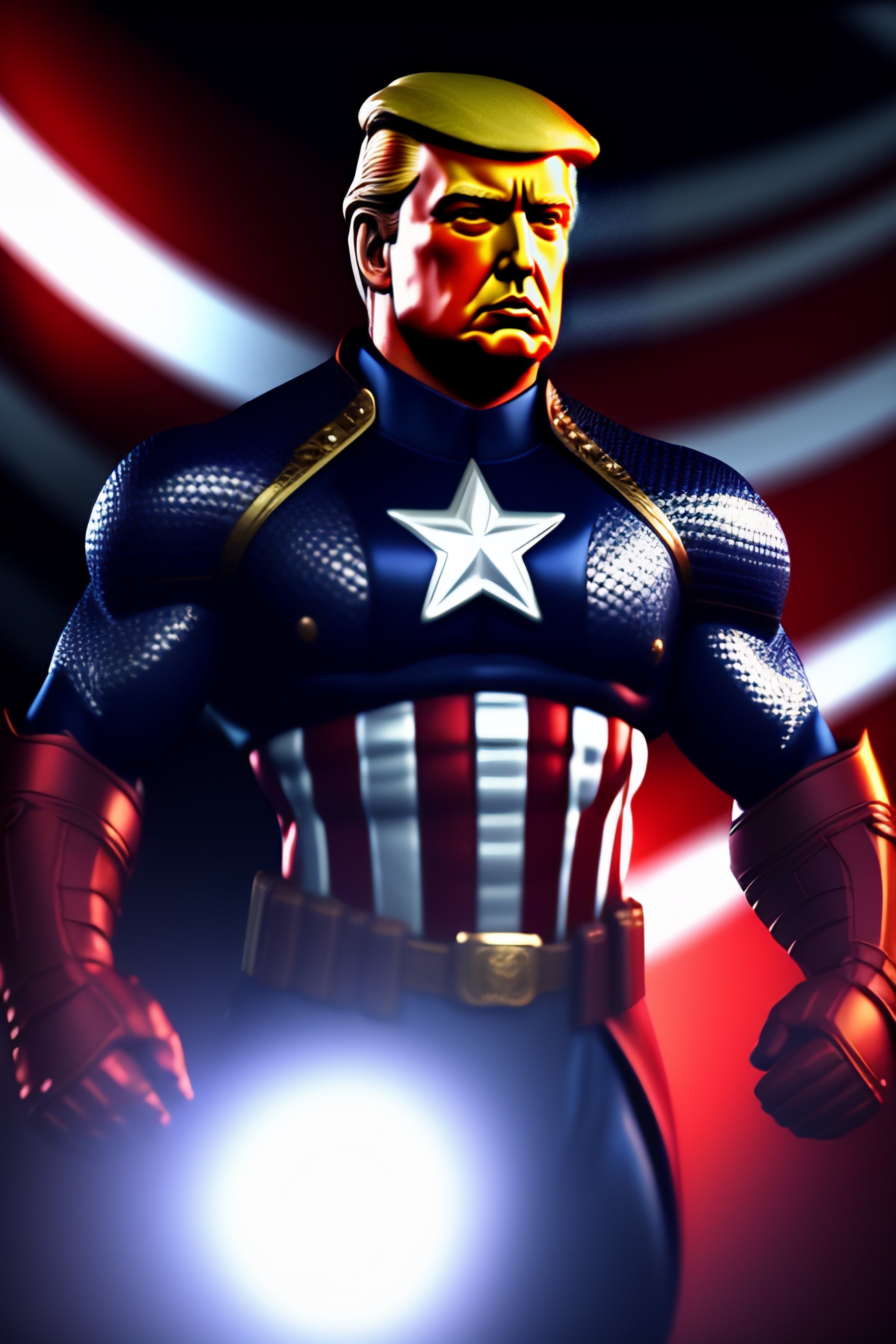 Lexica - Donald trump as captain america 3ds max hyper realistic cell ...
