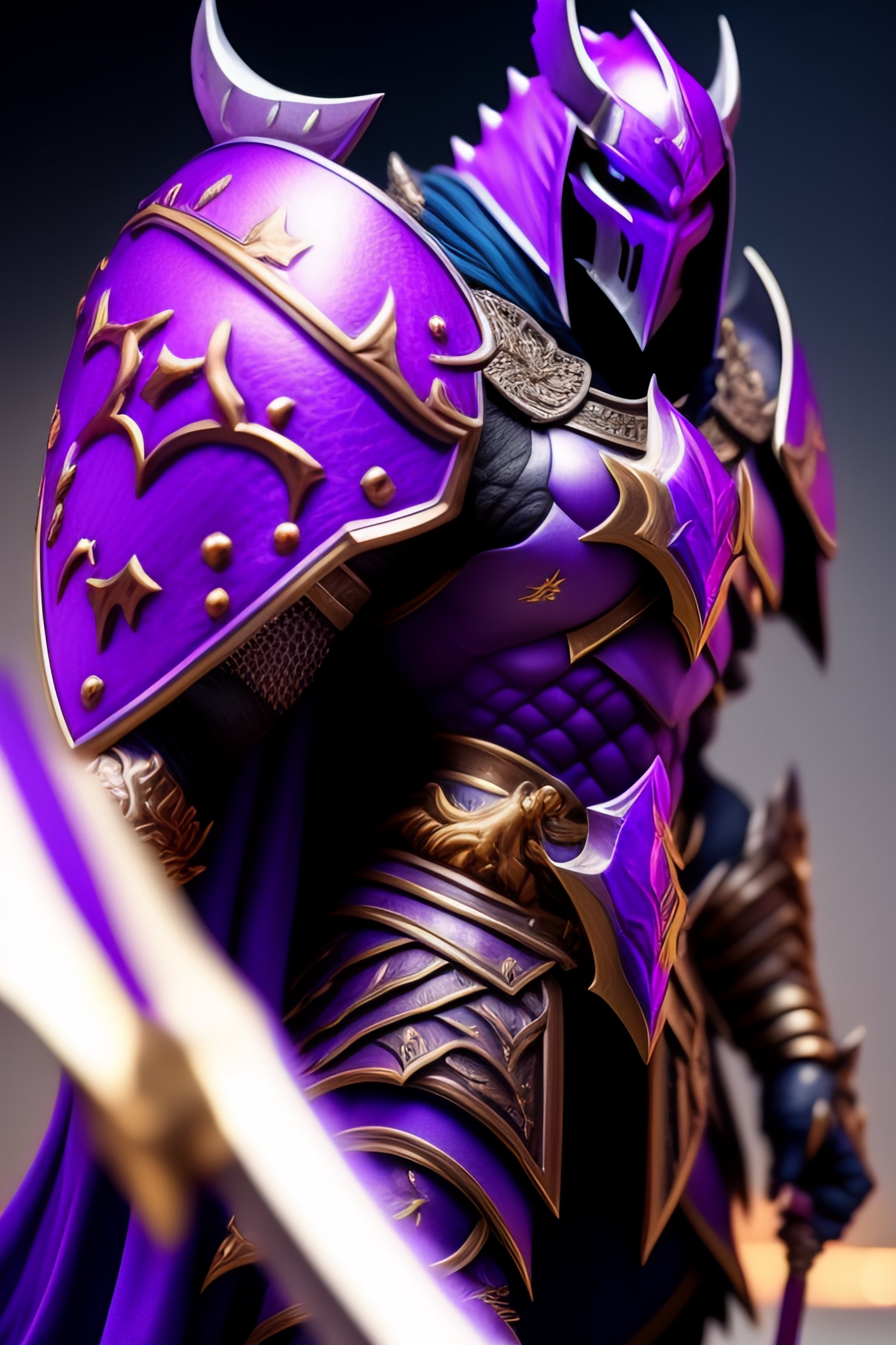 Lexica - Mordekaiser from League of Legends with purple details on ...