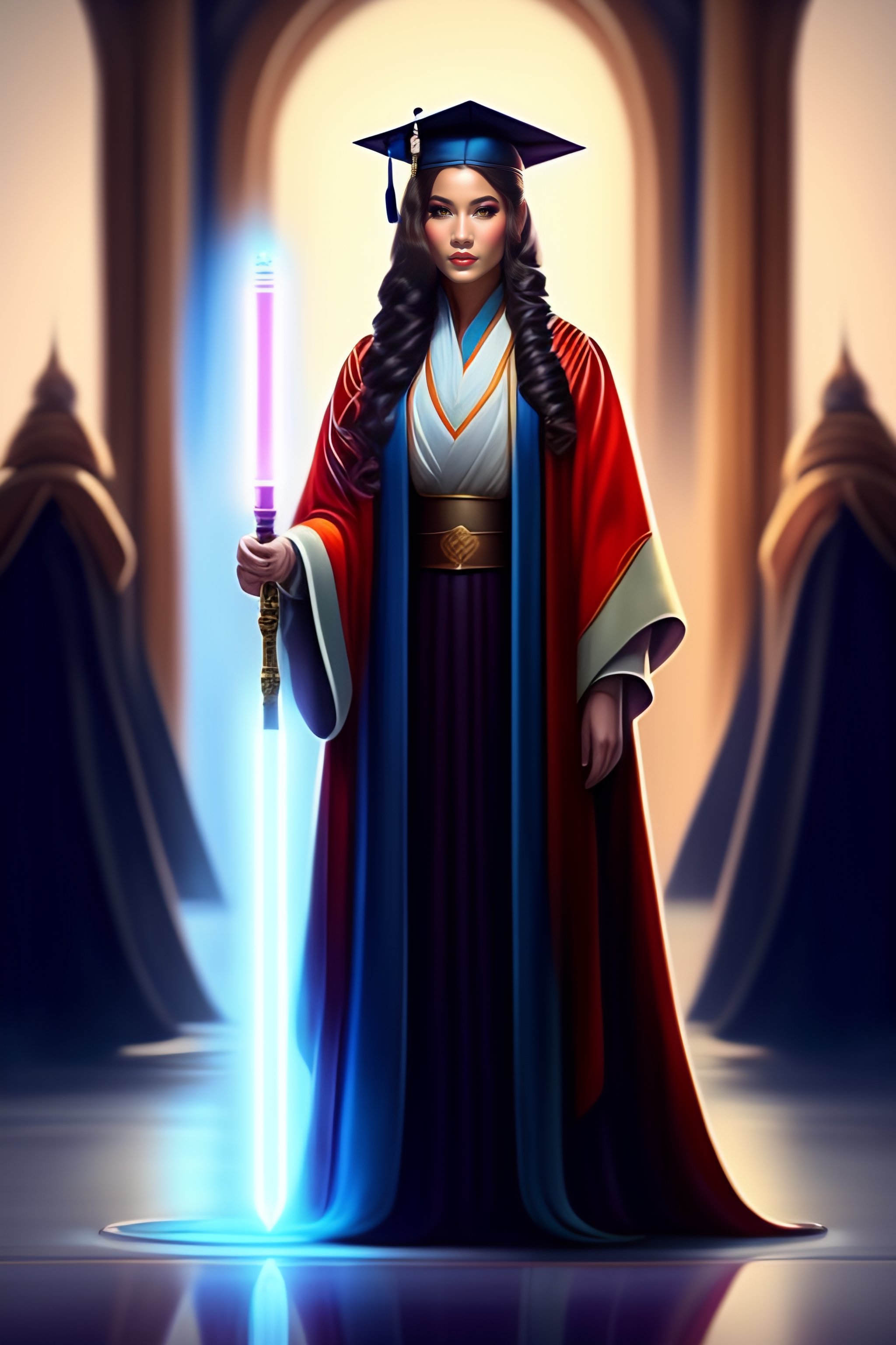 Lexica - Disney style A female jedi at her graduation Dressed in her ...