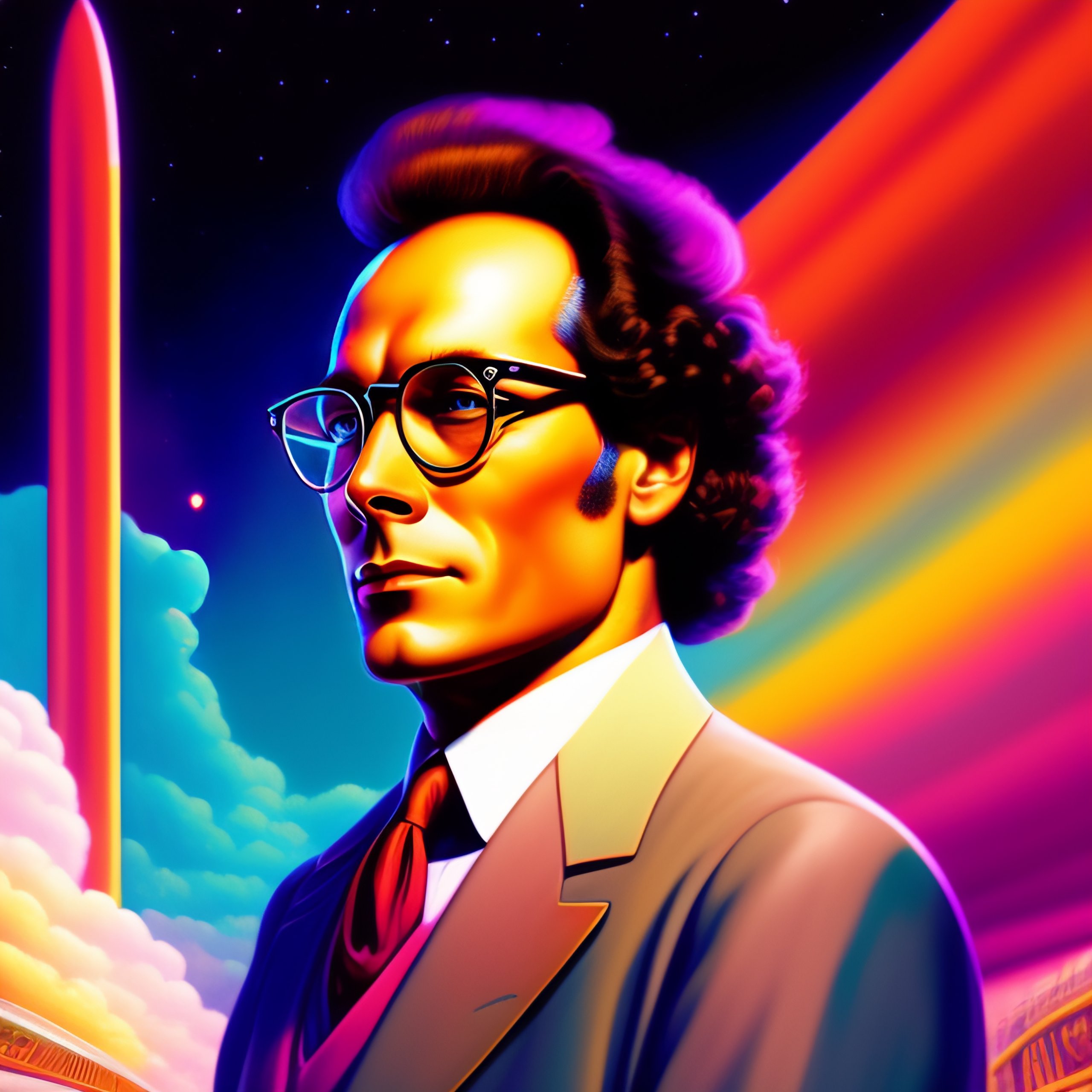 Lexica - Isaac Asimov with white sideburns, illustration for the novel ...