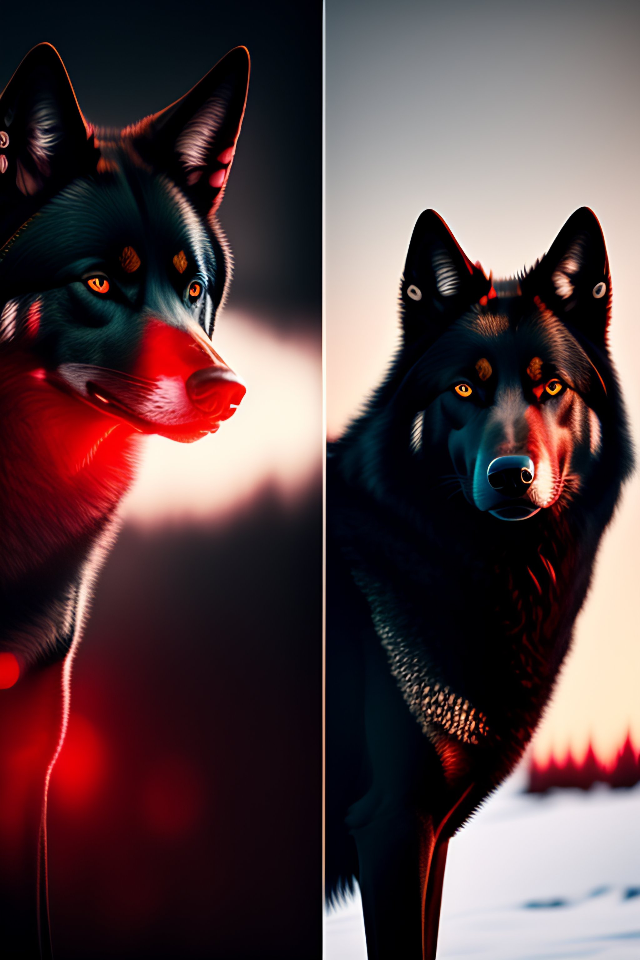 Black Wolf With Red Eyes Wallpaper