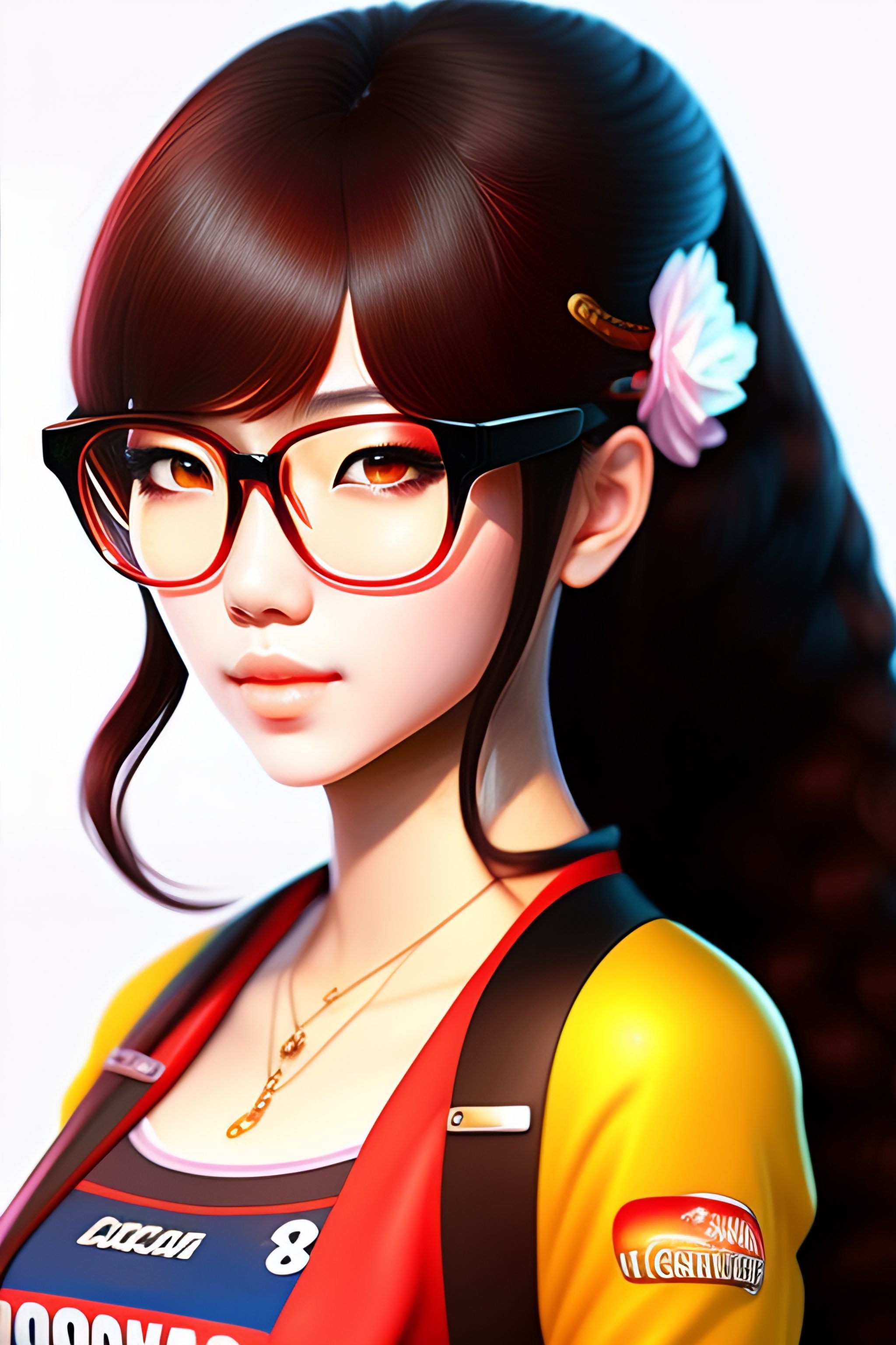Lexica - Girl with coke bottle glasses, anime style