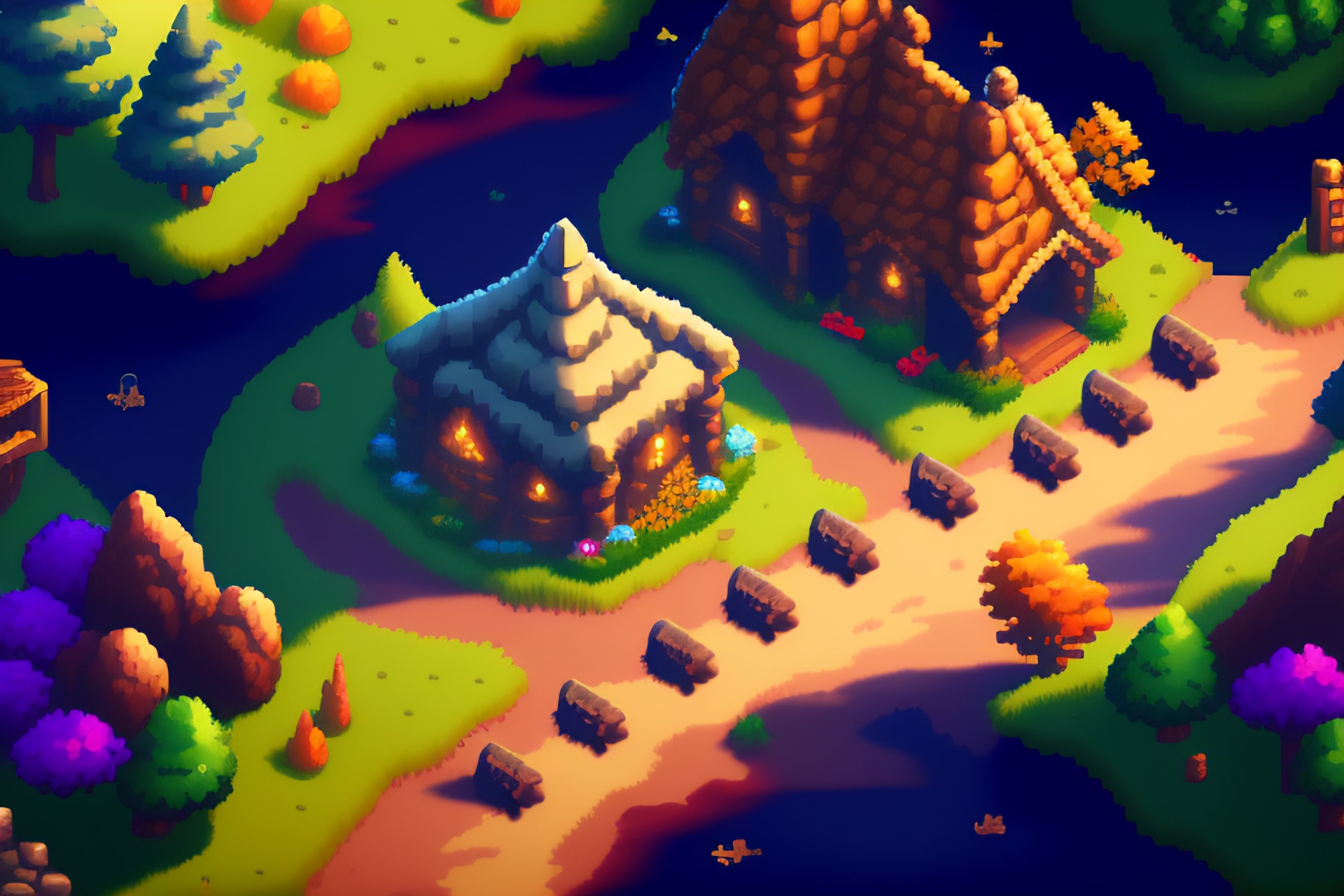 Pixel Landscape Top Down