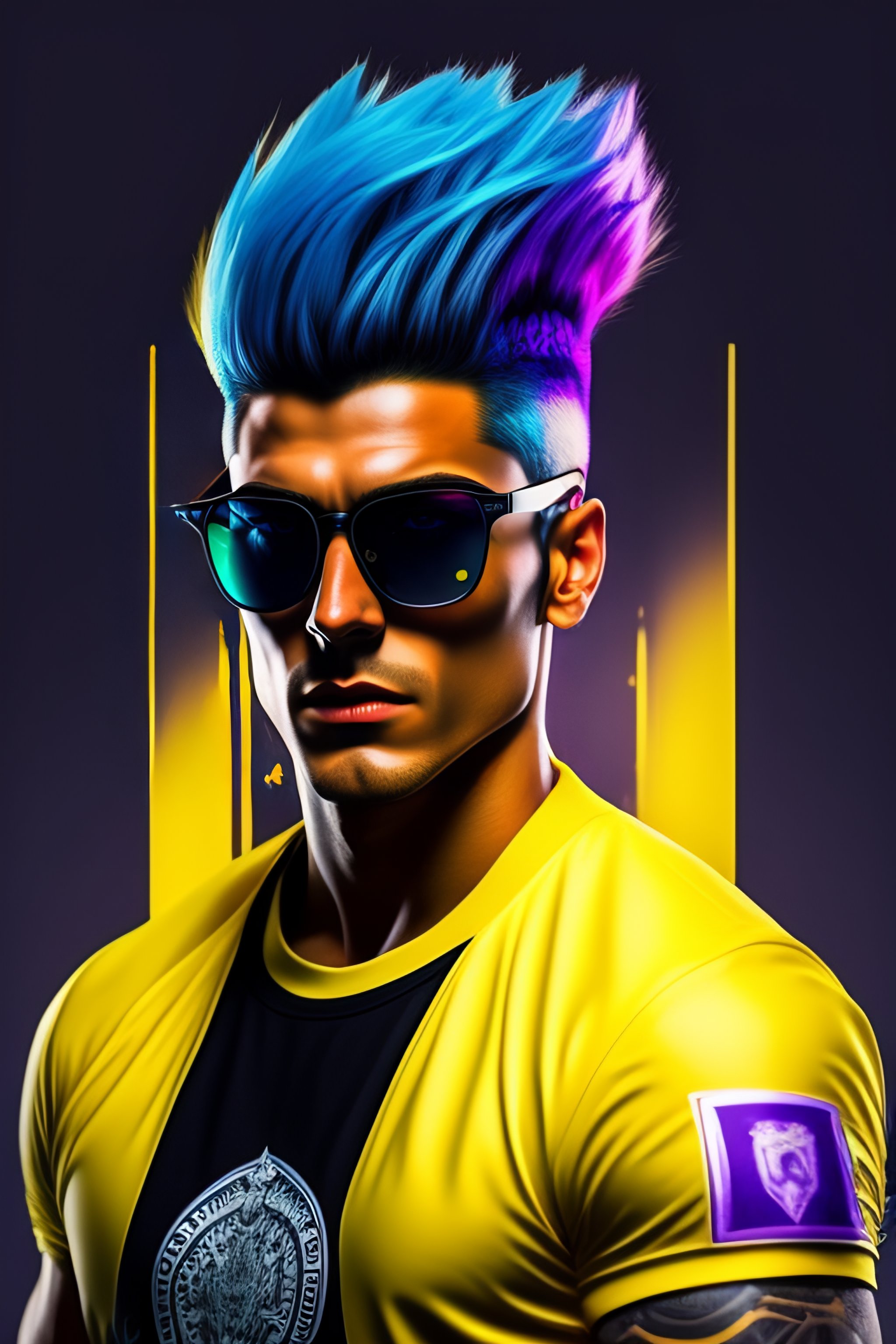 Lexica - Highly detailed portrait of a chess player, sunglasses, blue ...