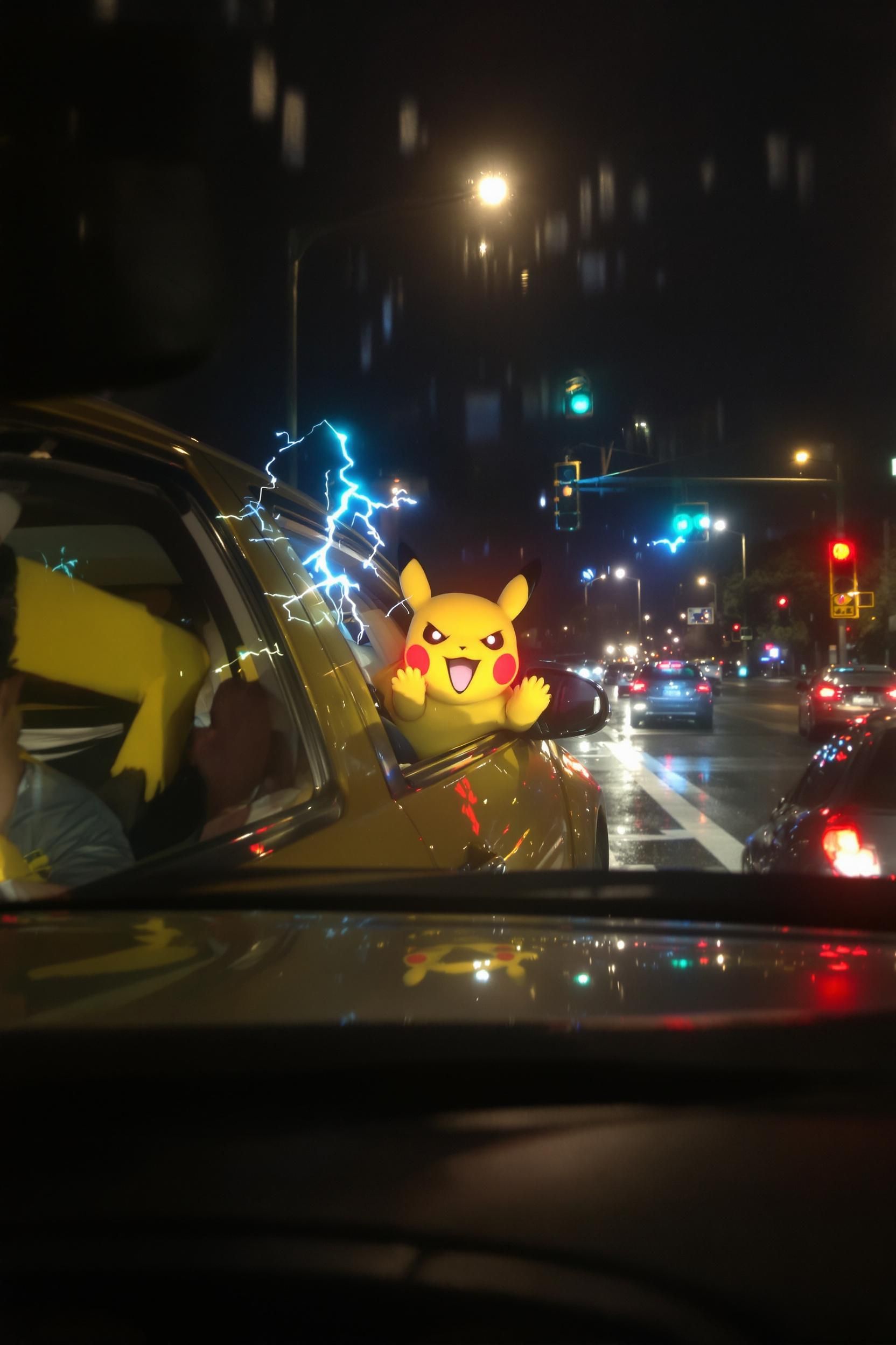 Lexica - Dashcam footage of Pikachu road raging in traffic, tiny arms ...