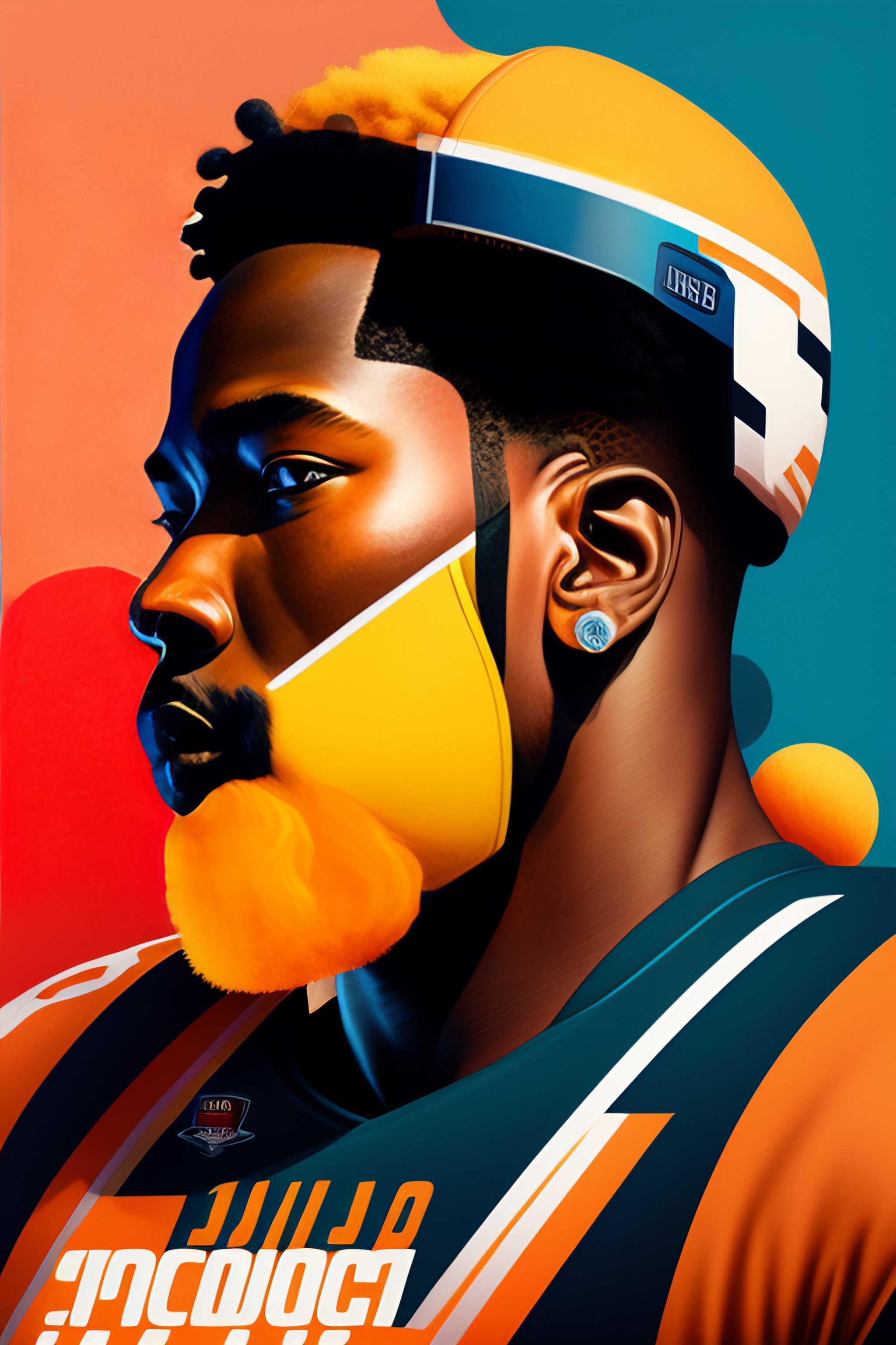 Lexica - Highly detailed painting of a (American NFL football) player ...