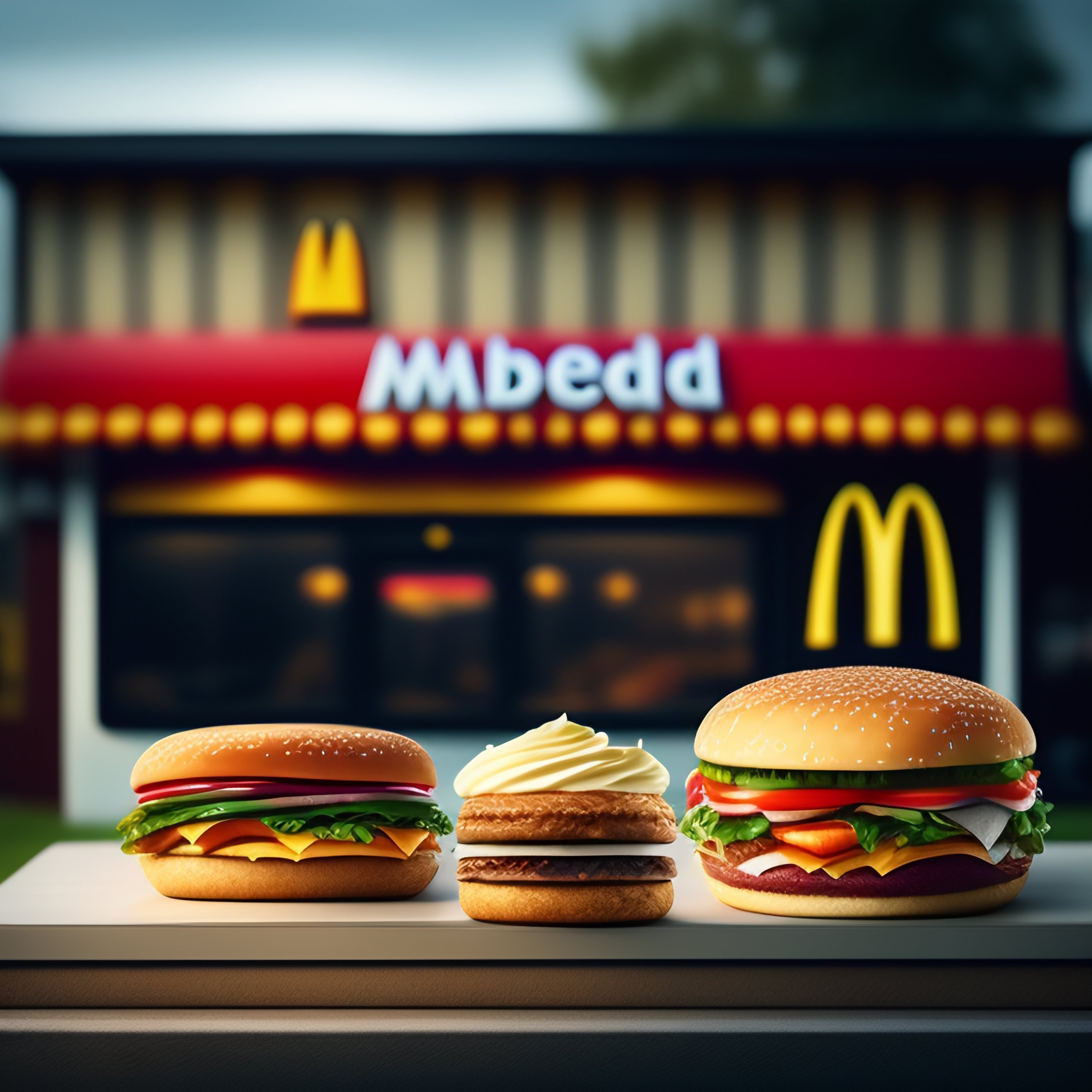 Lexica - Photo of the McDonalds of image gen served by a master chalk ...