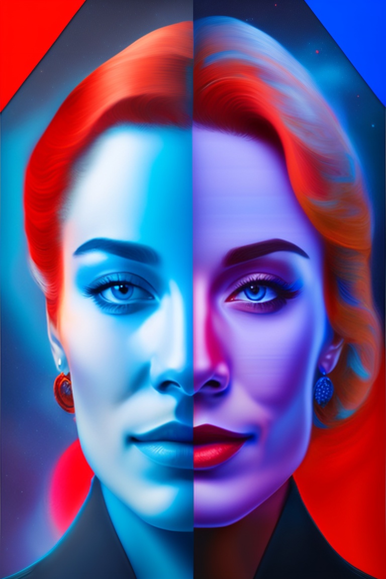 Lexica A Canvas Potrait Of A Poets Face Canvas Divided Into Two