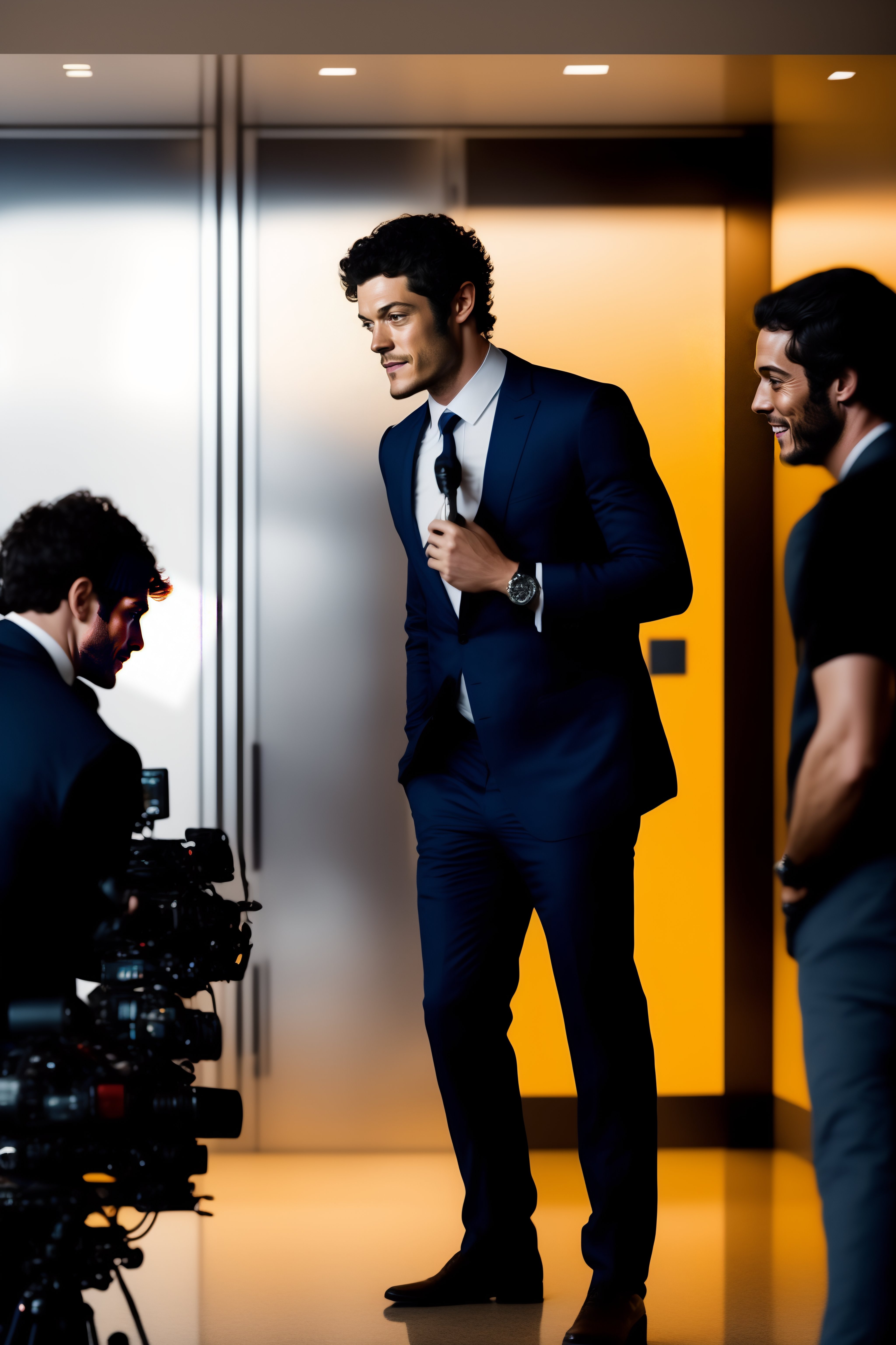 Lexica - Actor Adam Brody and his film crew (including a boom operator ...
