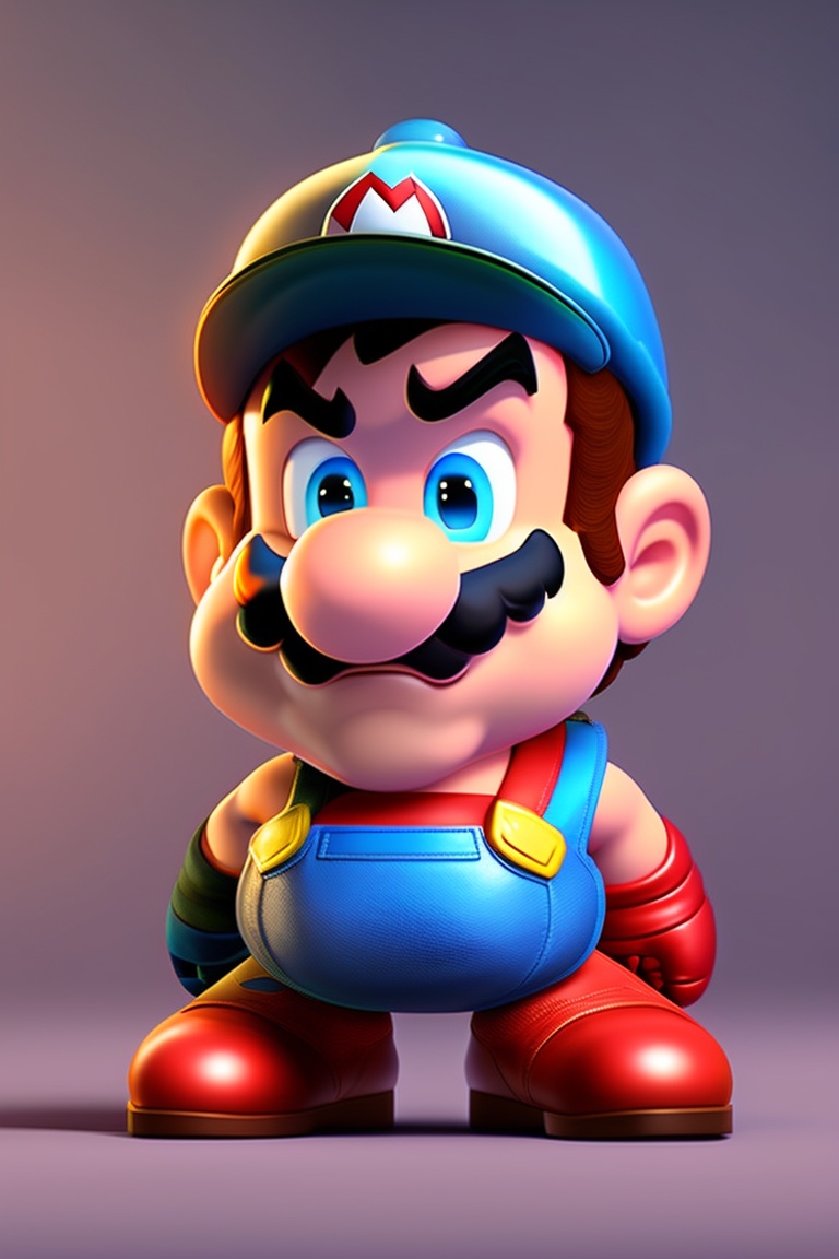 Lexica - Pixar art movie style, Super mario looking determined