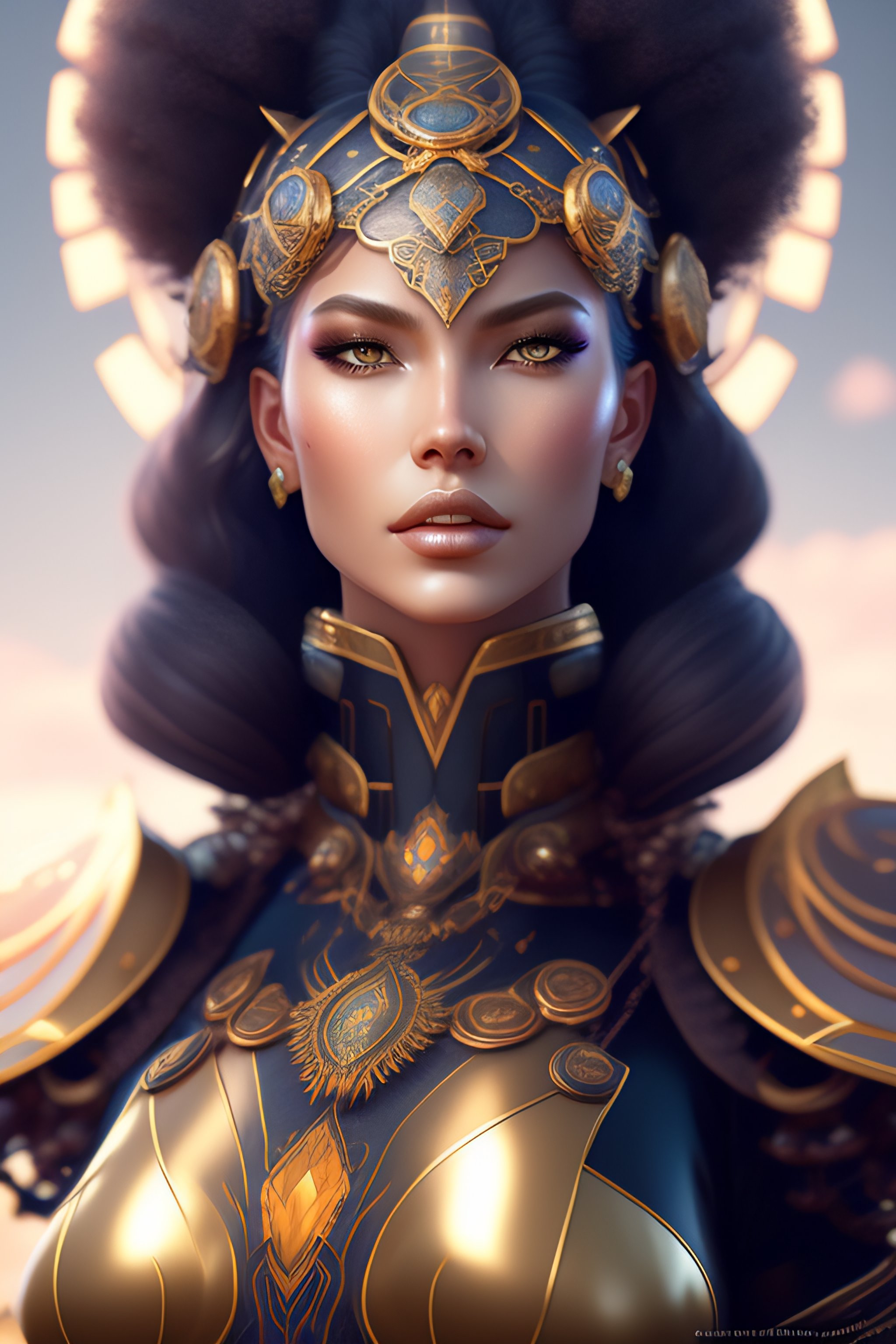 Lexica - Symmetry!! portrait of steampunk goddess mecha in the style of ...
