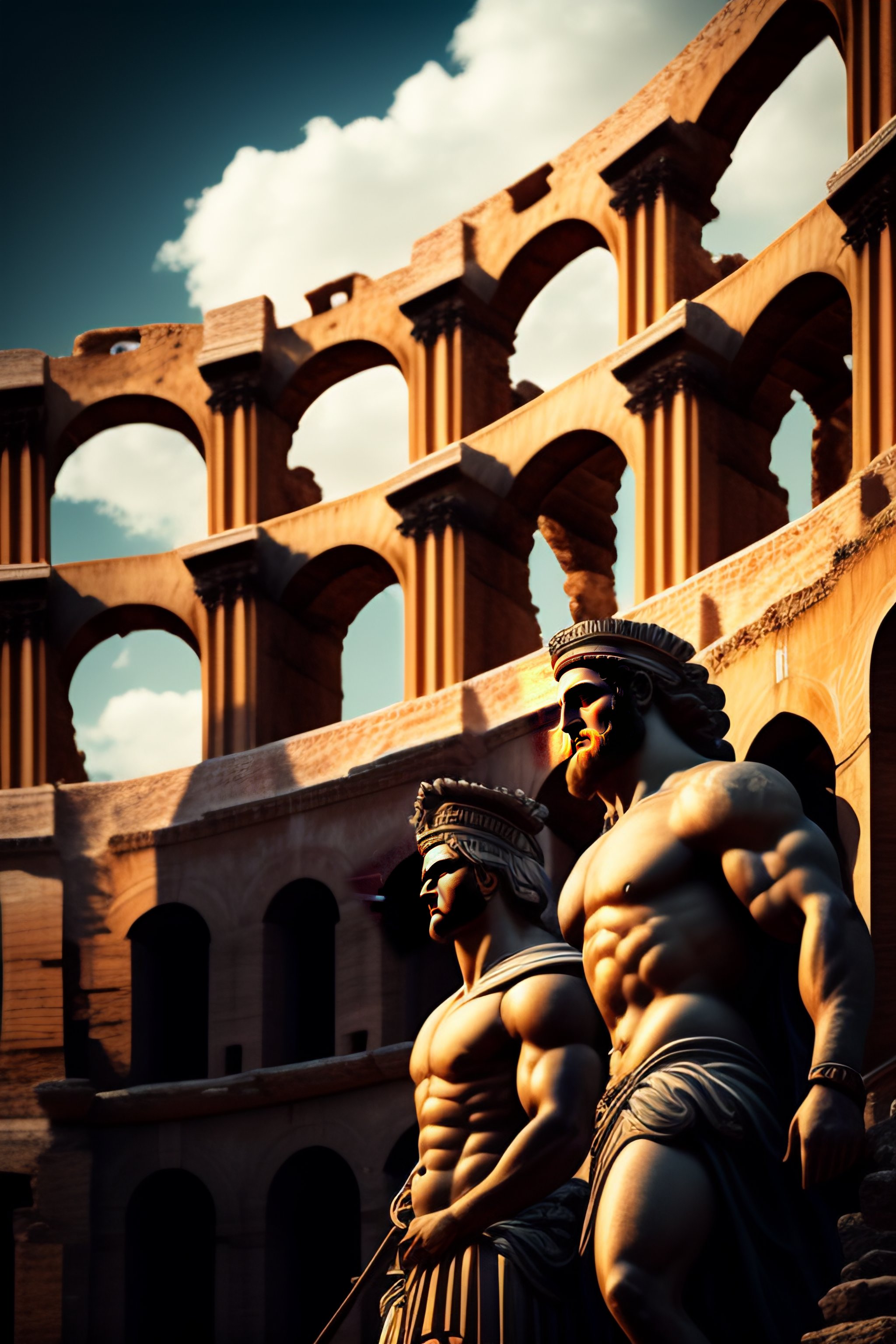 Lexica - Ancient greek gods in roman colosseum
