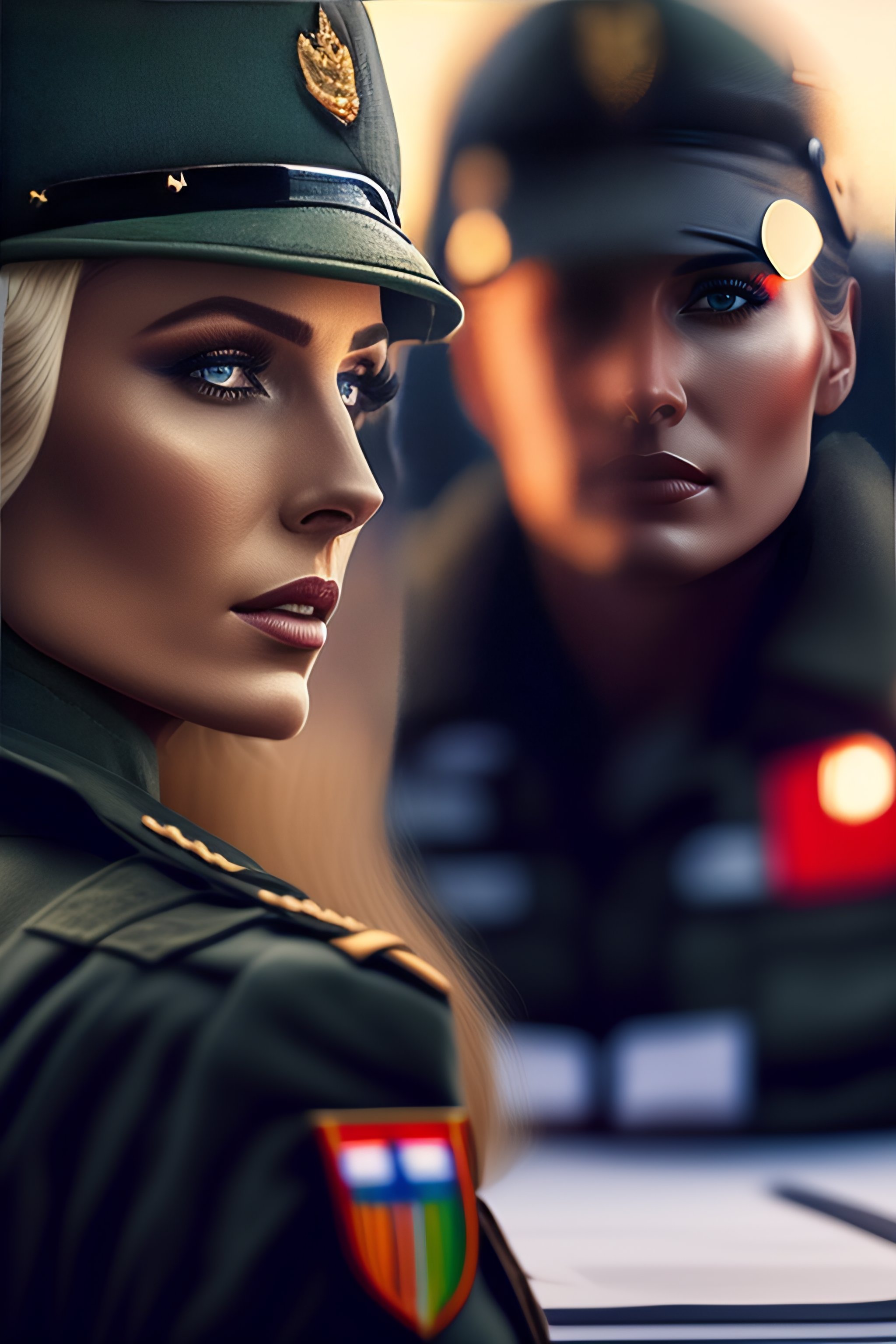 Lexica - A sexy, Polish female military general with long blonde hair ...