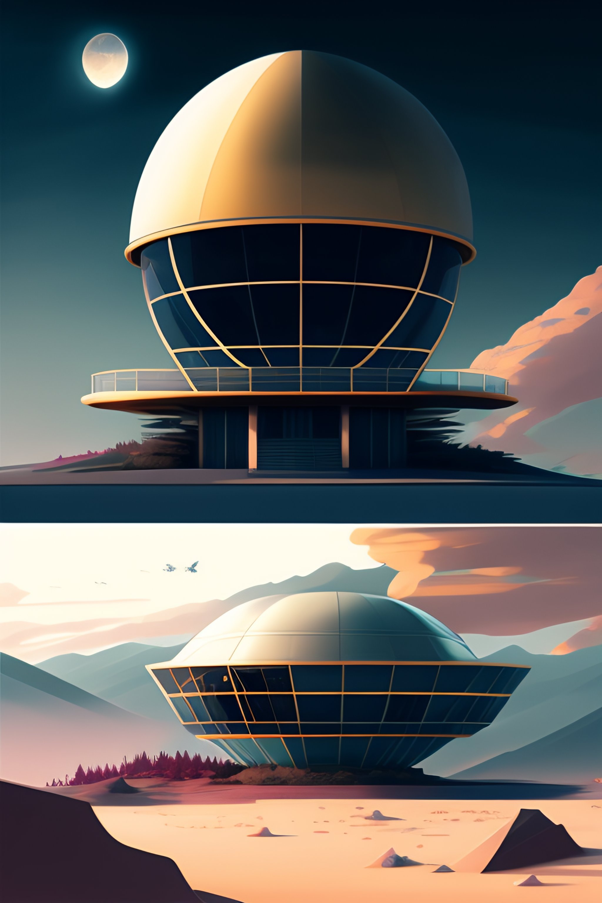 Lexica - Highly detailed portrait of a sleek, futuristic observatory ...
