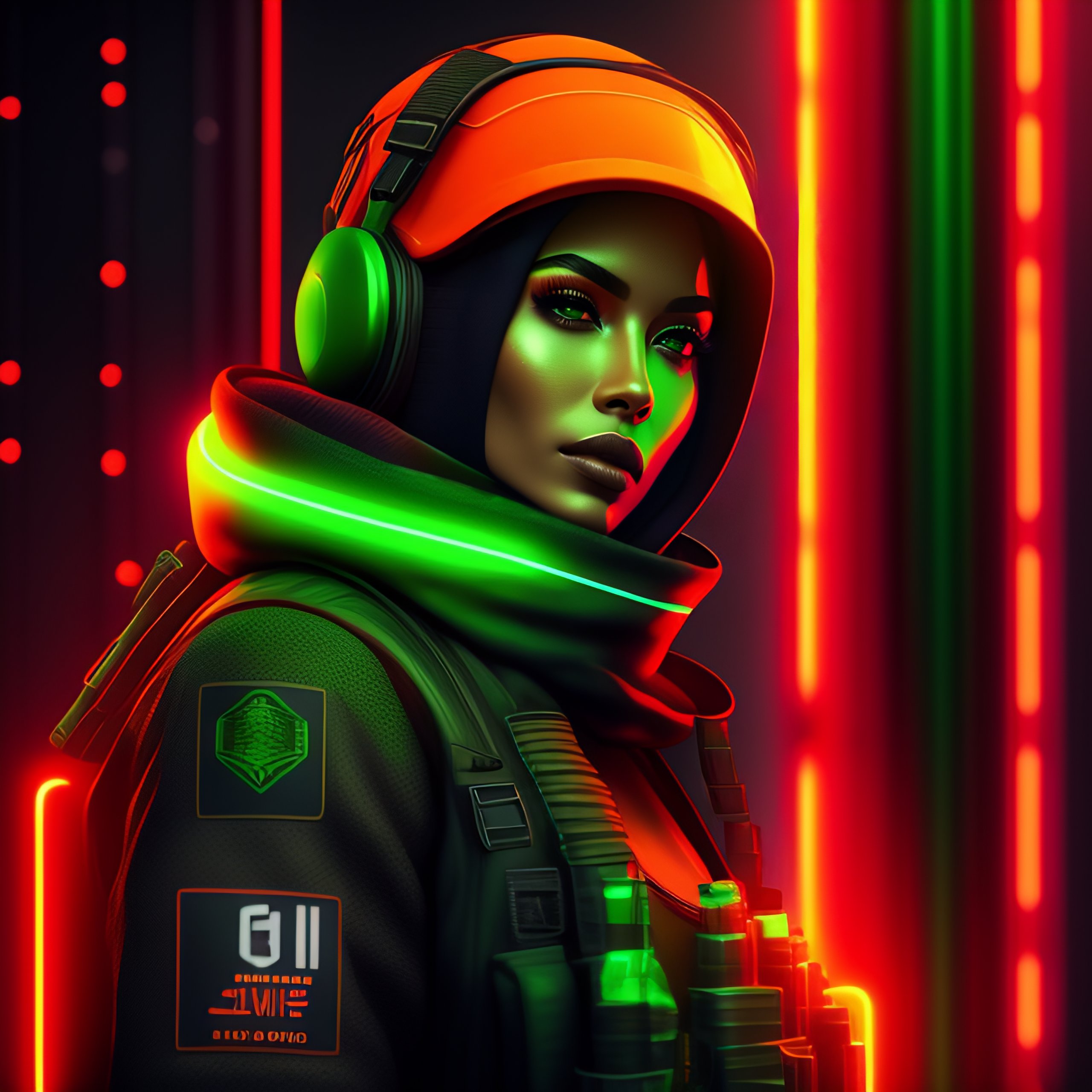 Lexica - CS-GO deluxe terrorist skin, hollographic orange and green ...