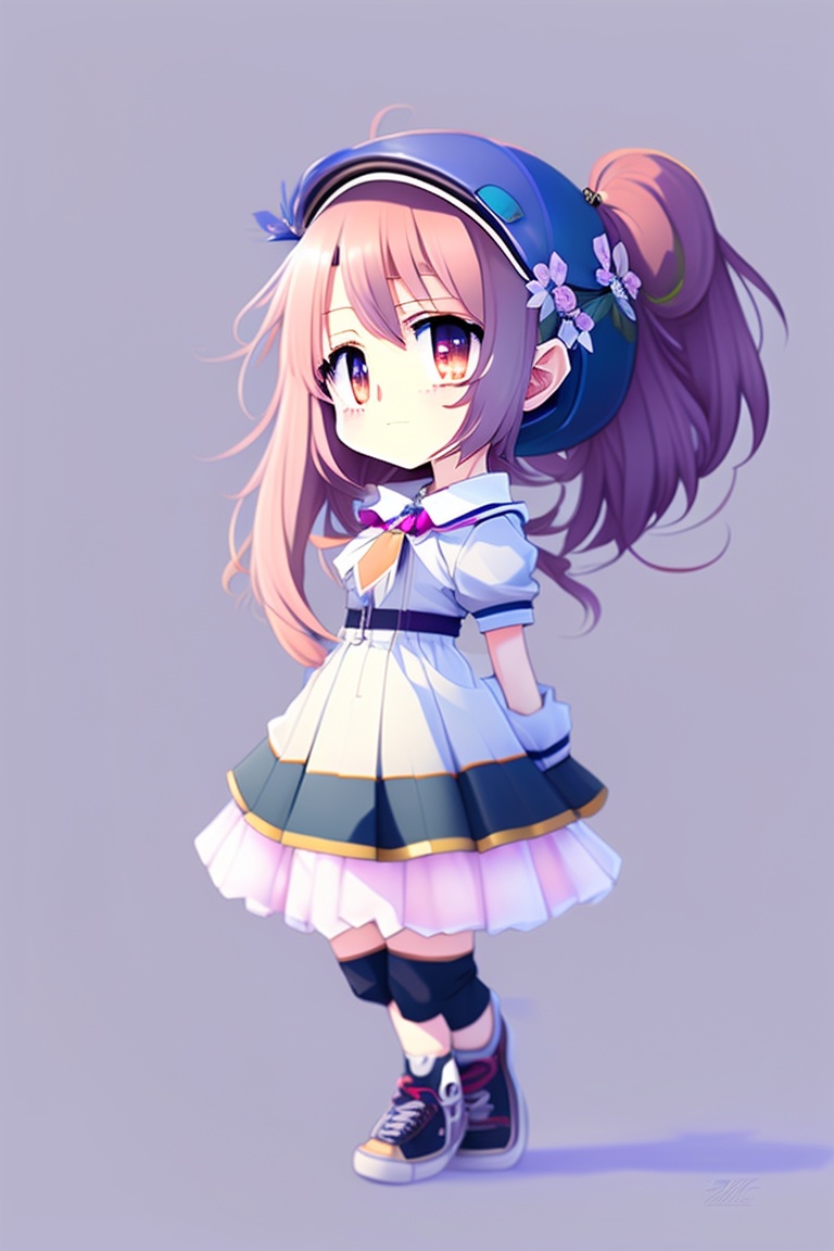 Lexica - 2d anime girl, front side, cute anime, no background