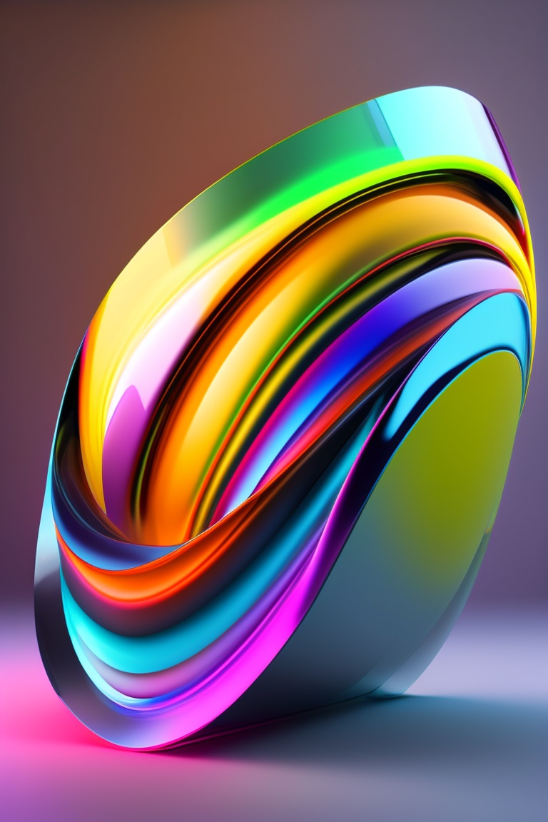 Lexica - 3d, clean surface, Material, glass, vivid, fluorescent, neon ...