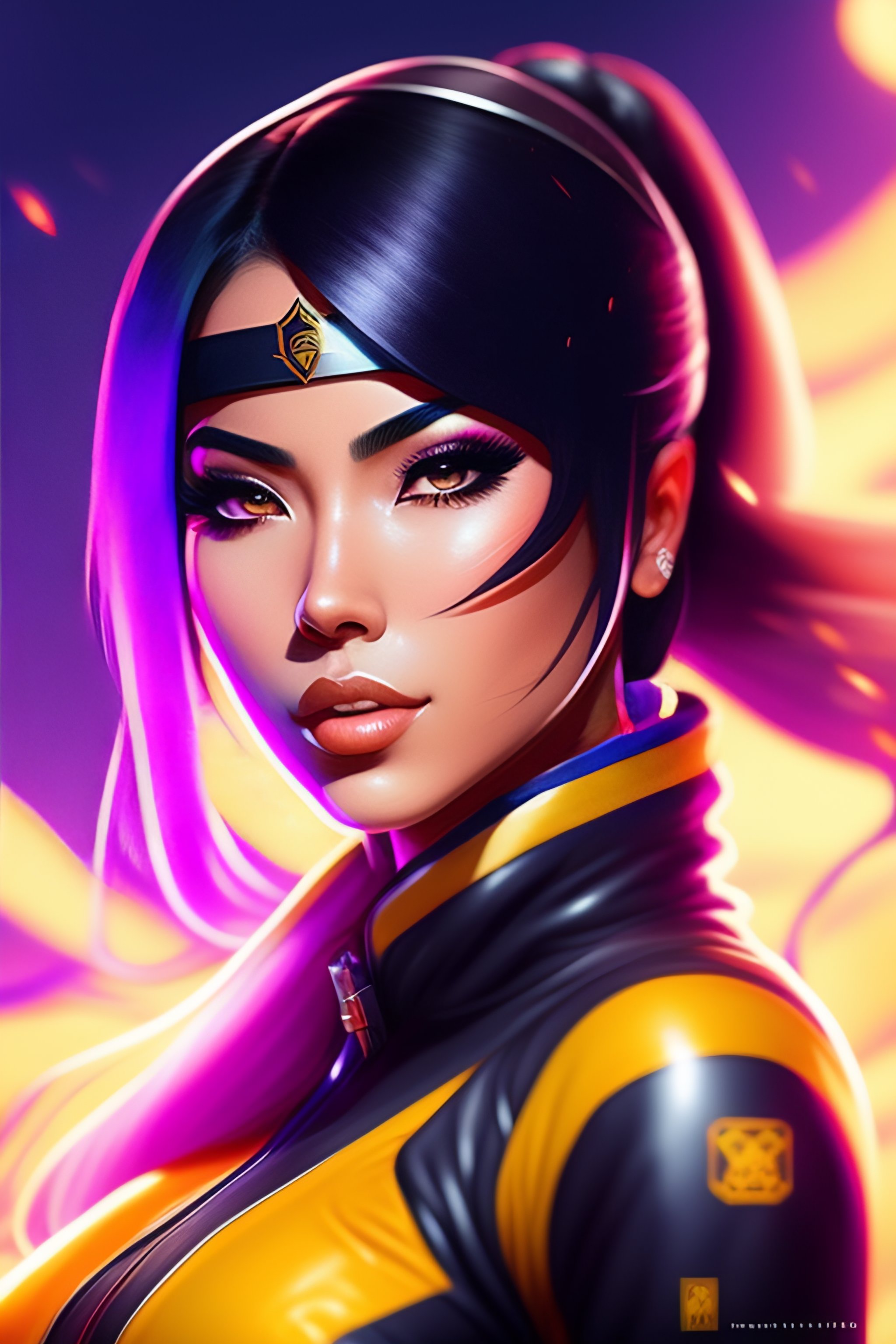 Lexica - Anitta As an ninja woman in ninja outfit, detailed face, deep ...