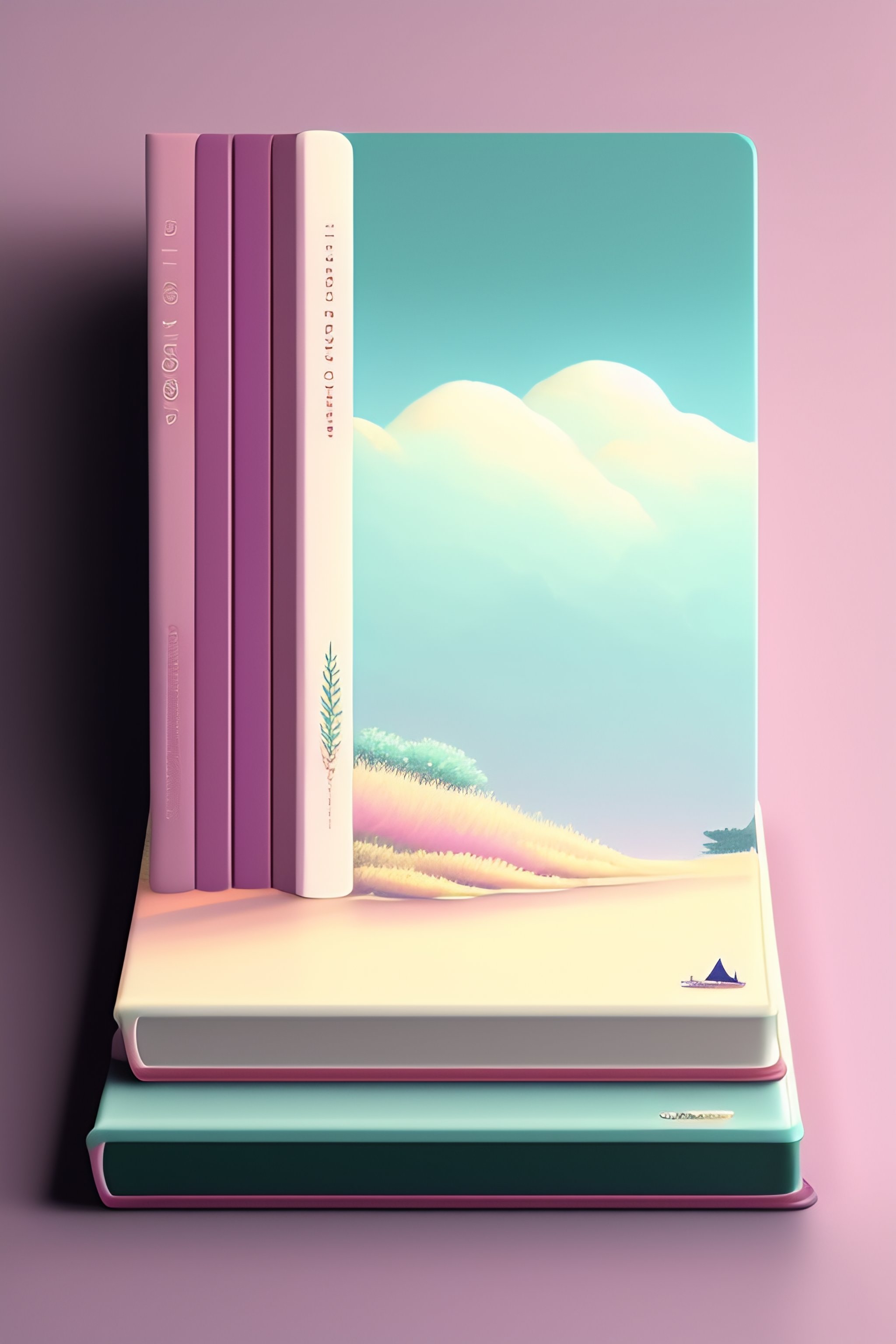 Lexica - A book with painting on it with a pastel aesthetic, studio ...