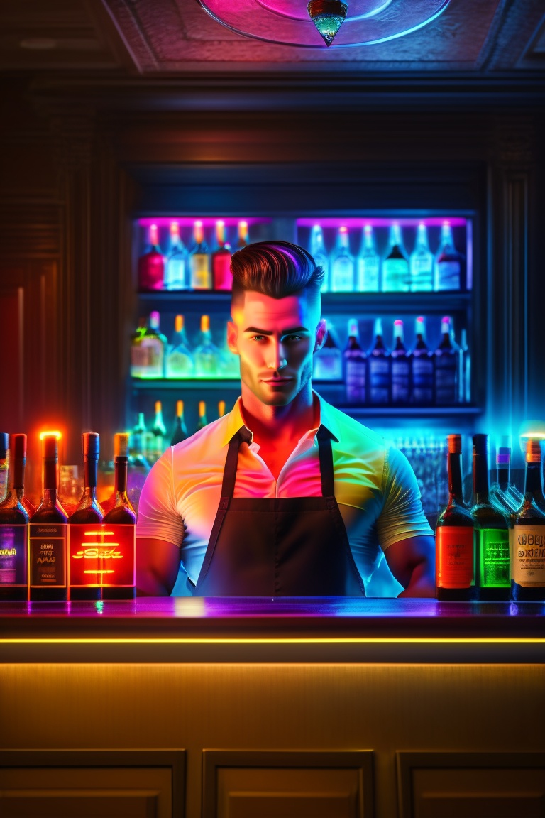 Lexica - The bartender who makes the whole environment head beautiful ...